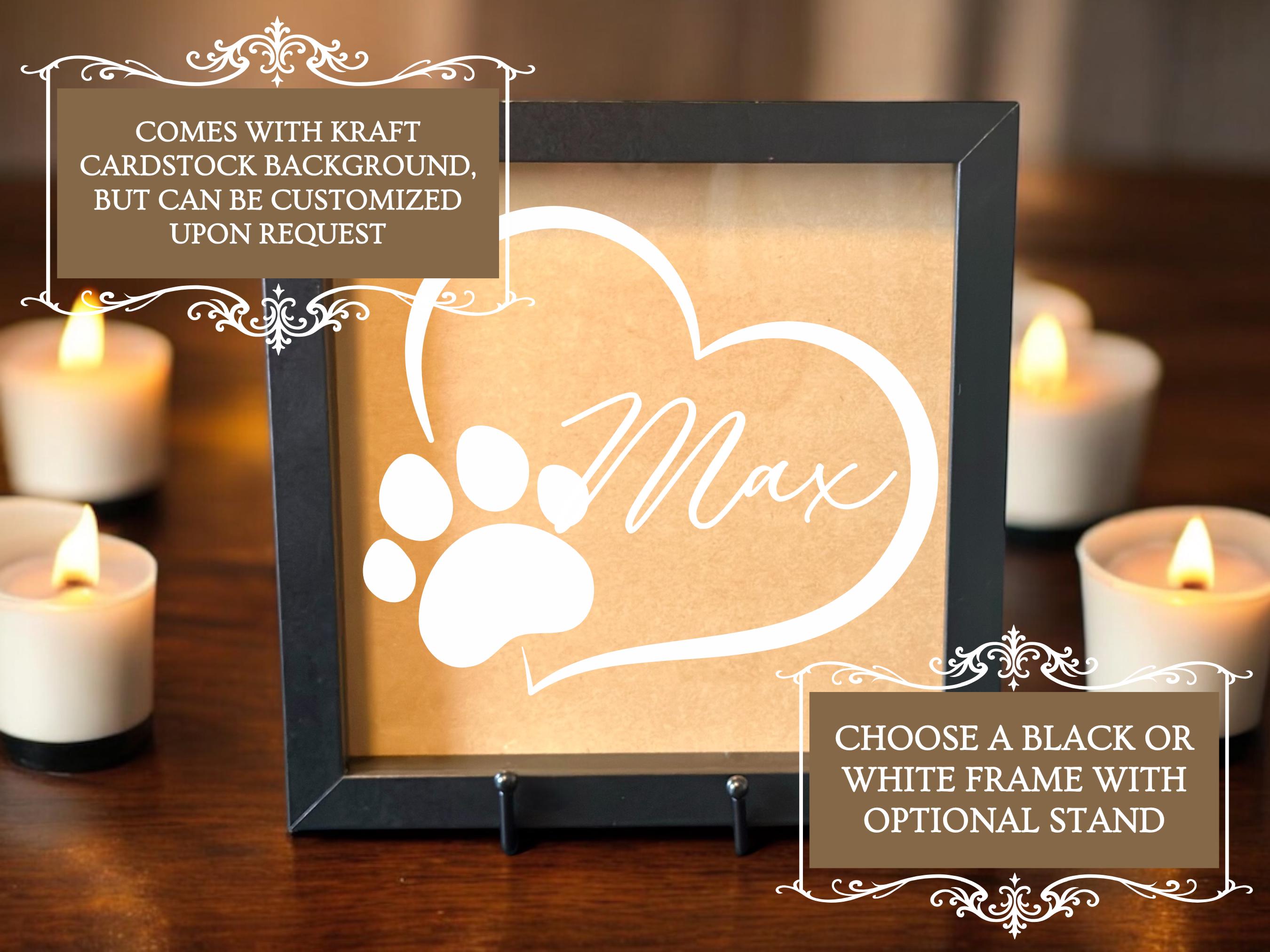 Custom Pet Memorial Shadow Box – Personalized Pet Keepsake With Name ...