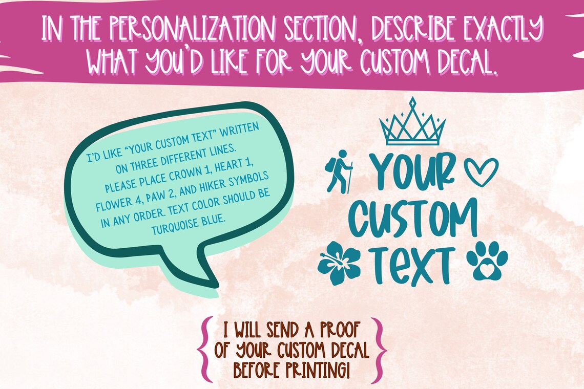 Custom Car Decals With Custom Font, Symbols, and Vinyl Color, Custom ...
