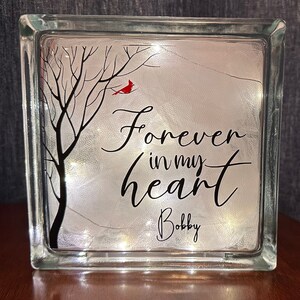 Custom in Loving Memory Glass Block Light for Loss of Loved - Etsy