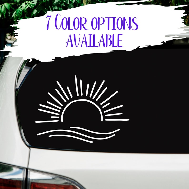 Sun Decal Waves Decal Beach Decal Beach Car Decal Summer - Etsy