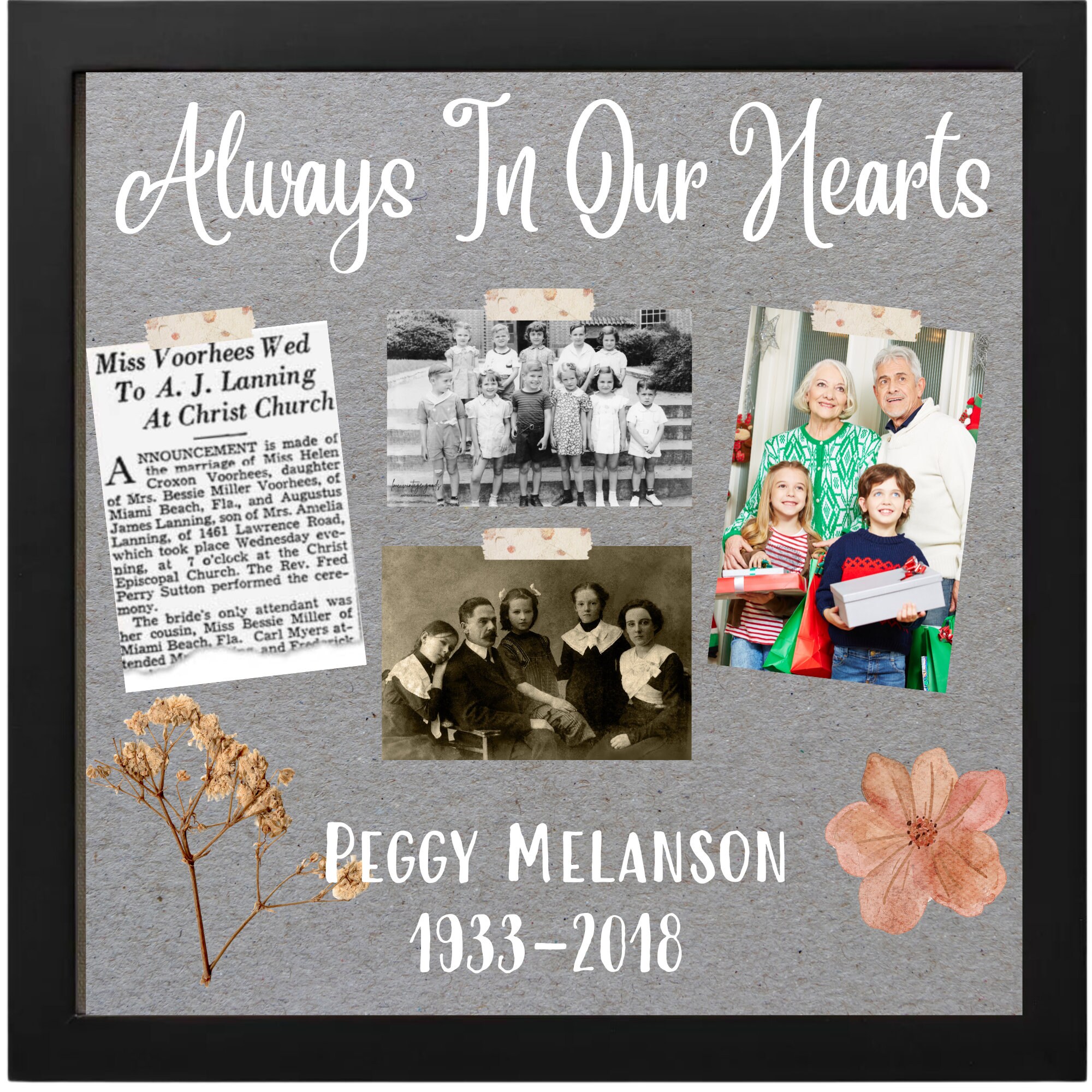 Custom in Loving Memory Shadow Box for Loss of Loved One - Etsy