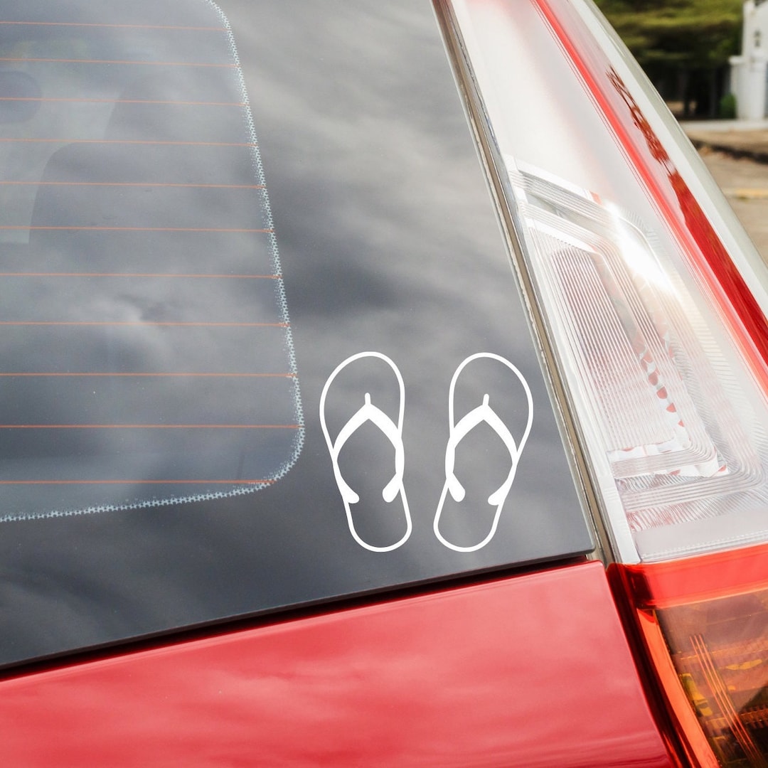 Decal for Beach Lovers Car Decal Flip Flops Sticker for Ocean Lovers ...