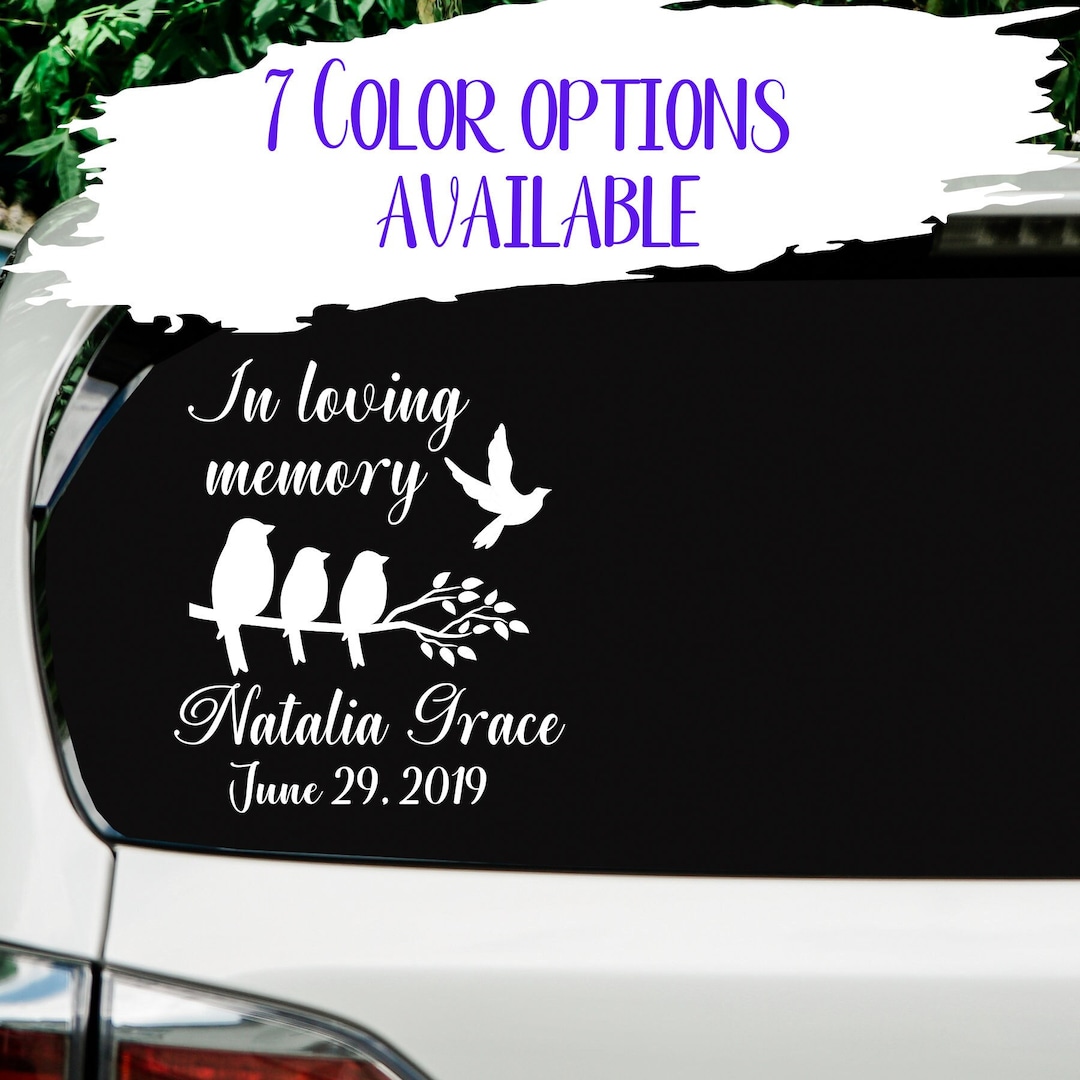 Custom in Loving Memory Memorial Decal Car Sticker, Car Decal for Women ...