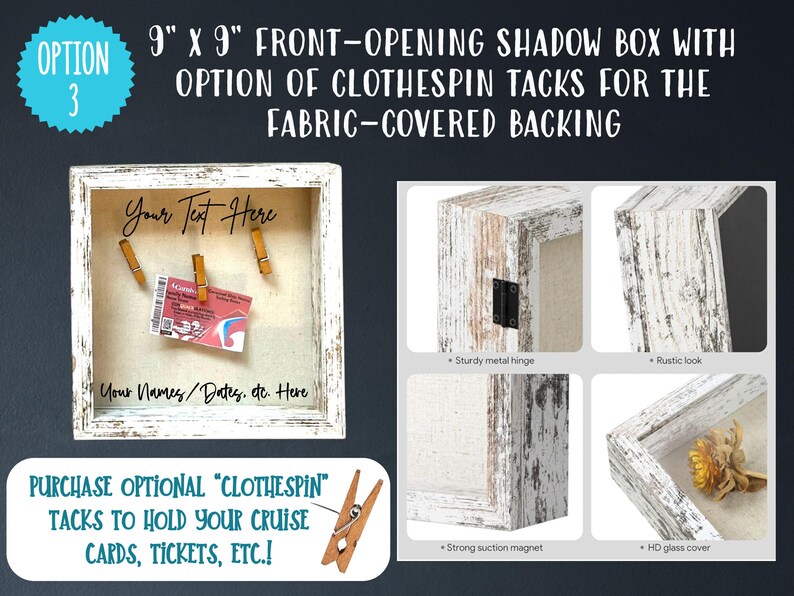 Custom Vacation Shadow Box, Cruise Card and Ticket Holder, Personalized ...