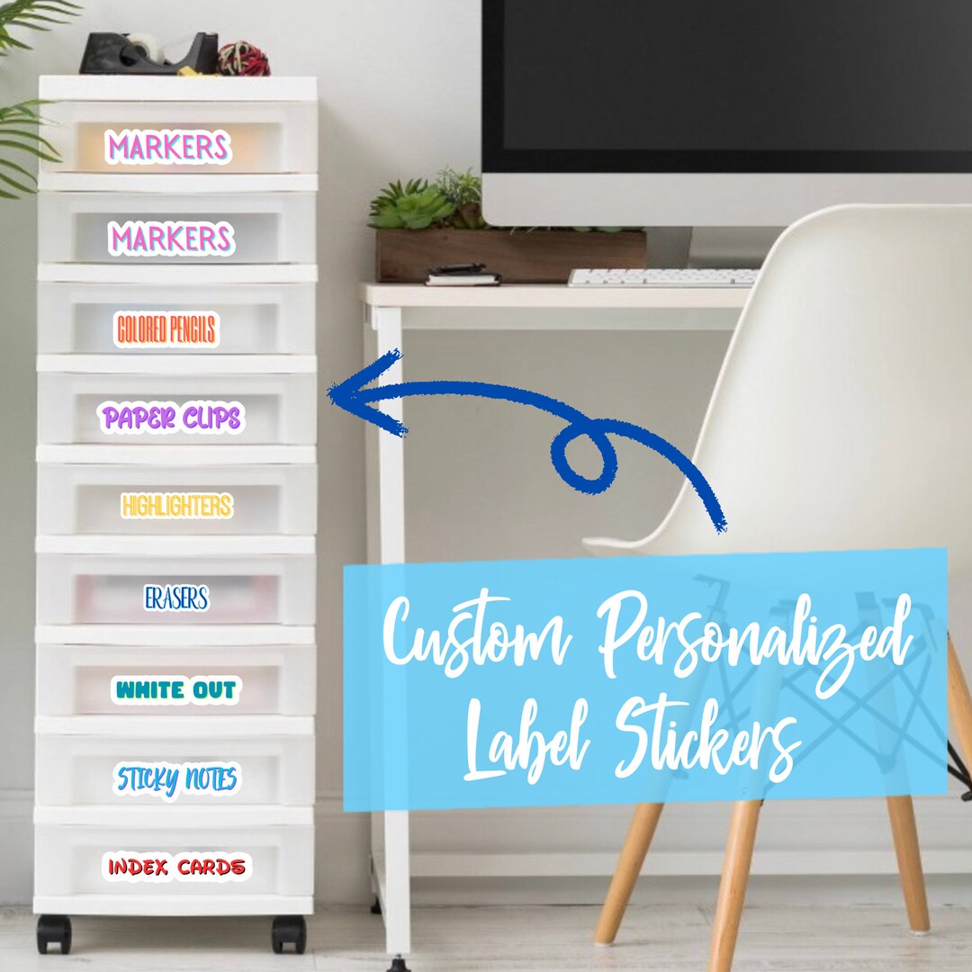 Custom Label Back to School Stickers Custom Name Decals Personalized ...