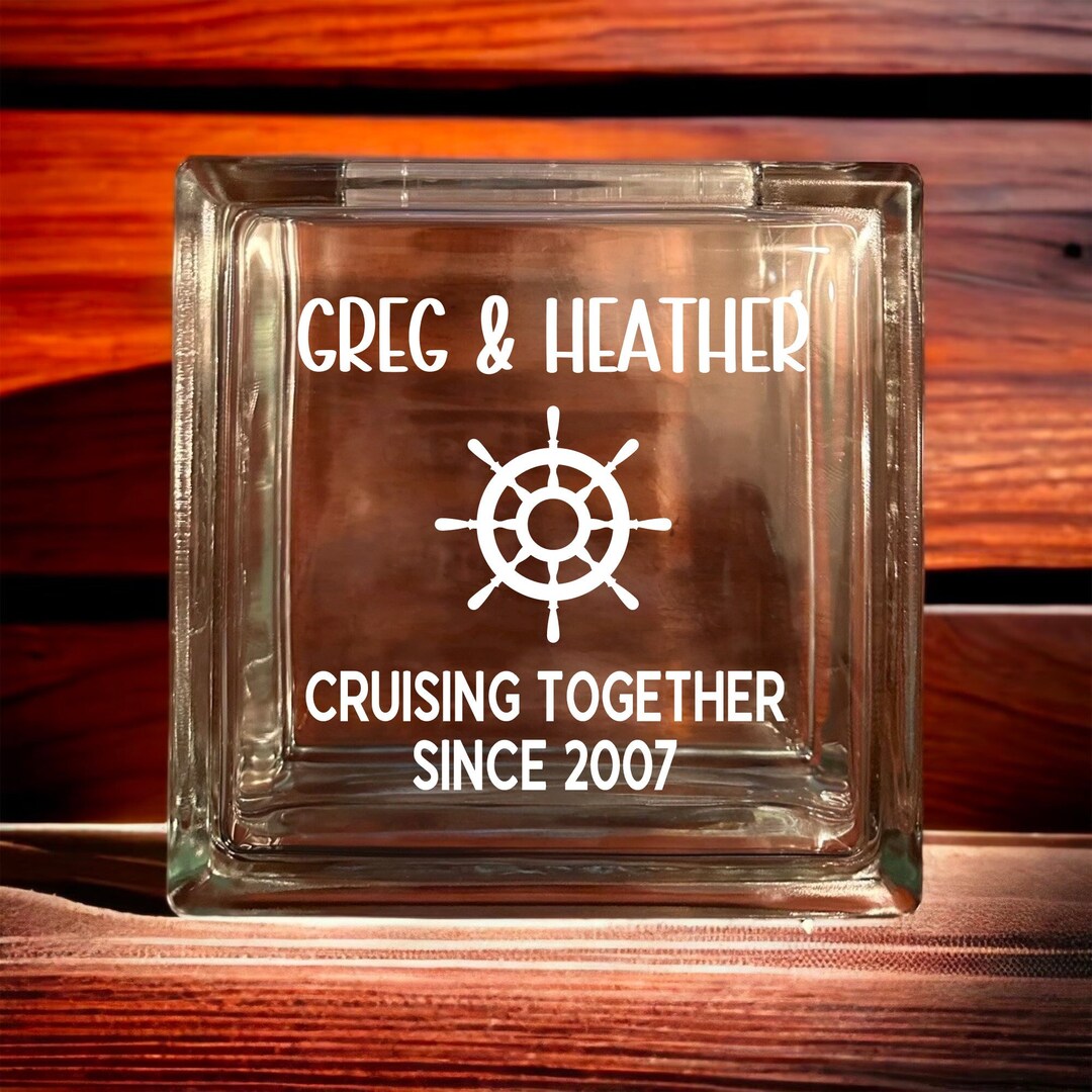 Custom Cruise Card Holder, Bank, Vacation Sand Collector, Glass Block ...