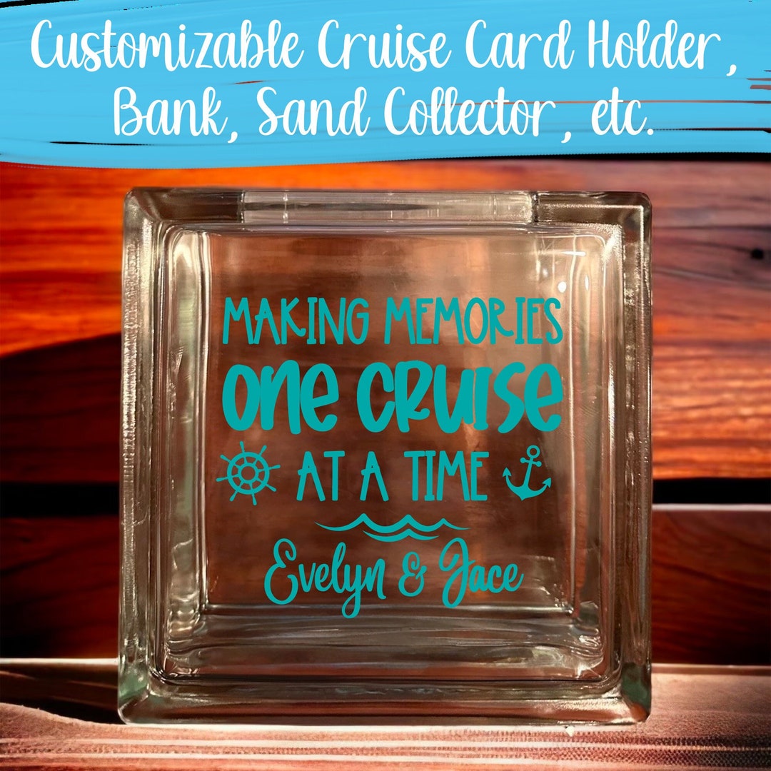 Cruise Ship Card Holder Bank Vacation Sand Collector Glass Block Cruise ...