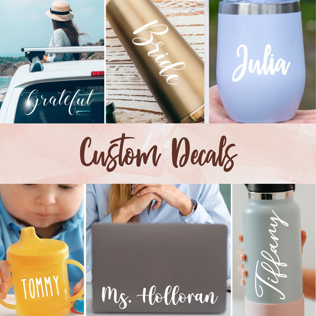 Custom Name Stickers, Custom Vinyl Decals, Custom Name Decals ...