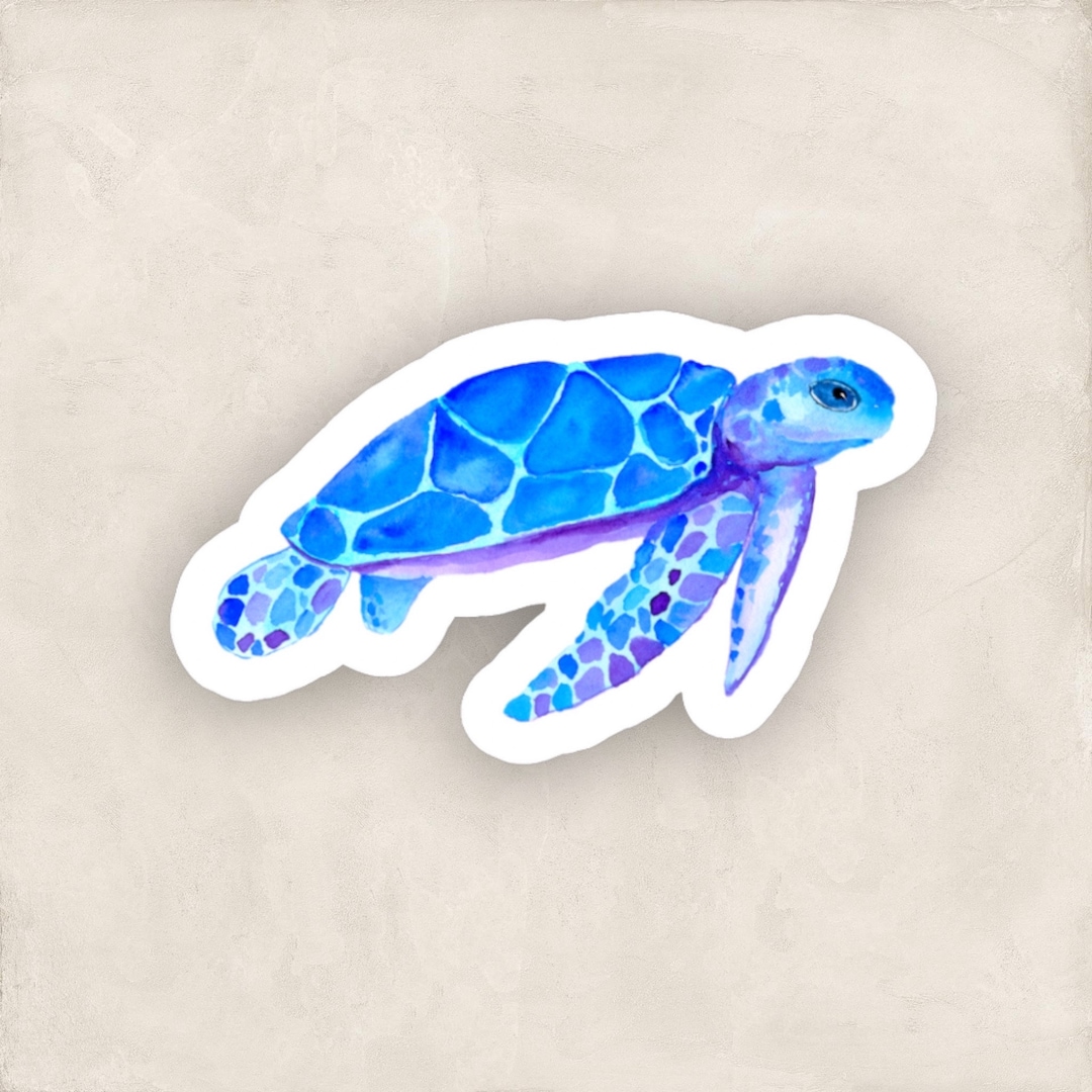 Turtle Stickers for Ocean Lovers Tropical Sea Turtles for Beach Lovers ...