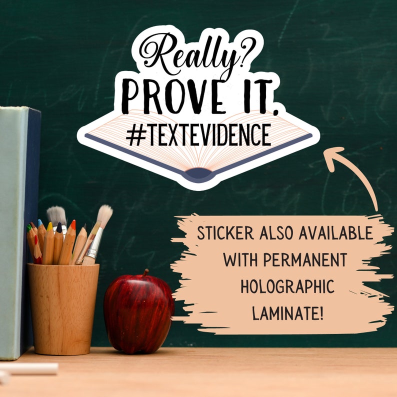 Funny English Teacher Sticker Prove It Text Evidence Sparkle ...