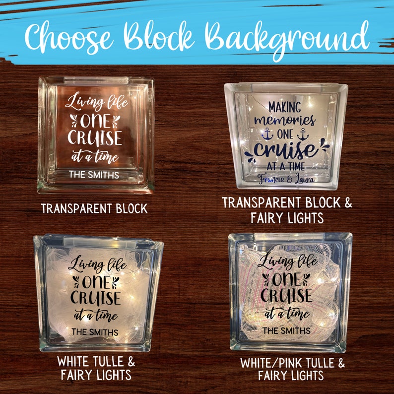 Custom Cruise Card Chip Holder, Bank, Sand Collector Glass Block Cruise ...