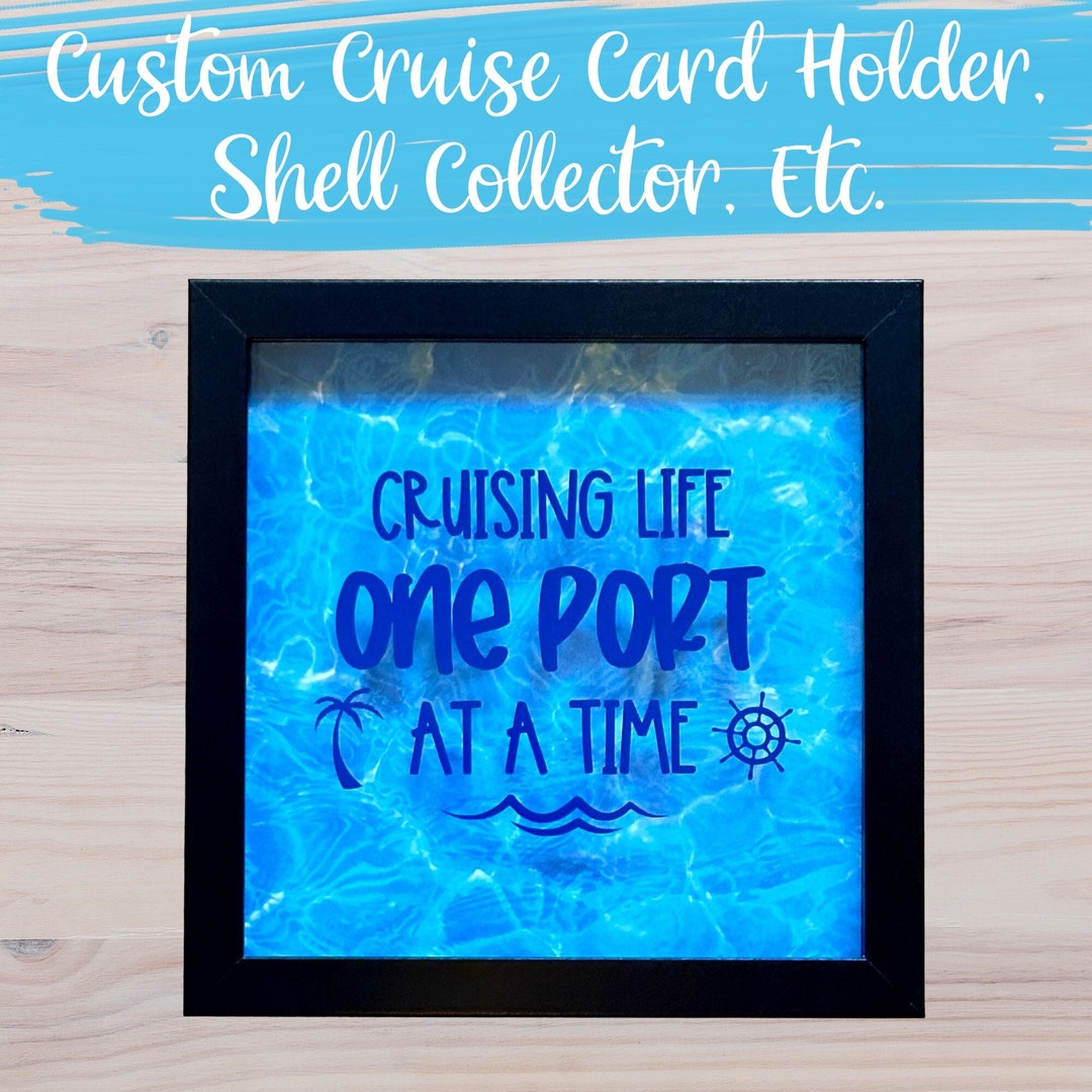 8"x8" Custom Cruise Card Holder Vacation Shell Collector Shadow Box ...