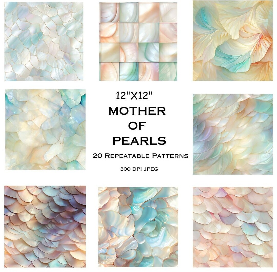 20 12"x12" Seamless Pattern Mother of Pearl 300 DPI - Etsy