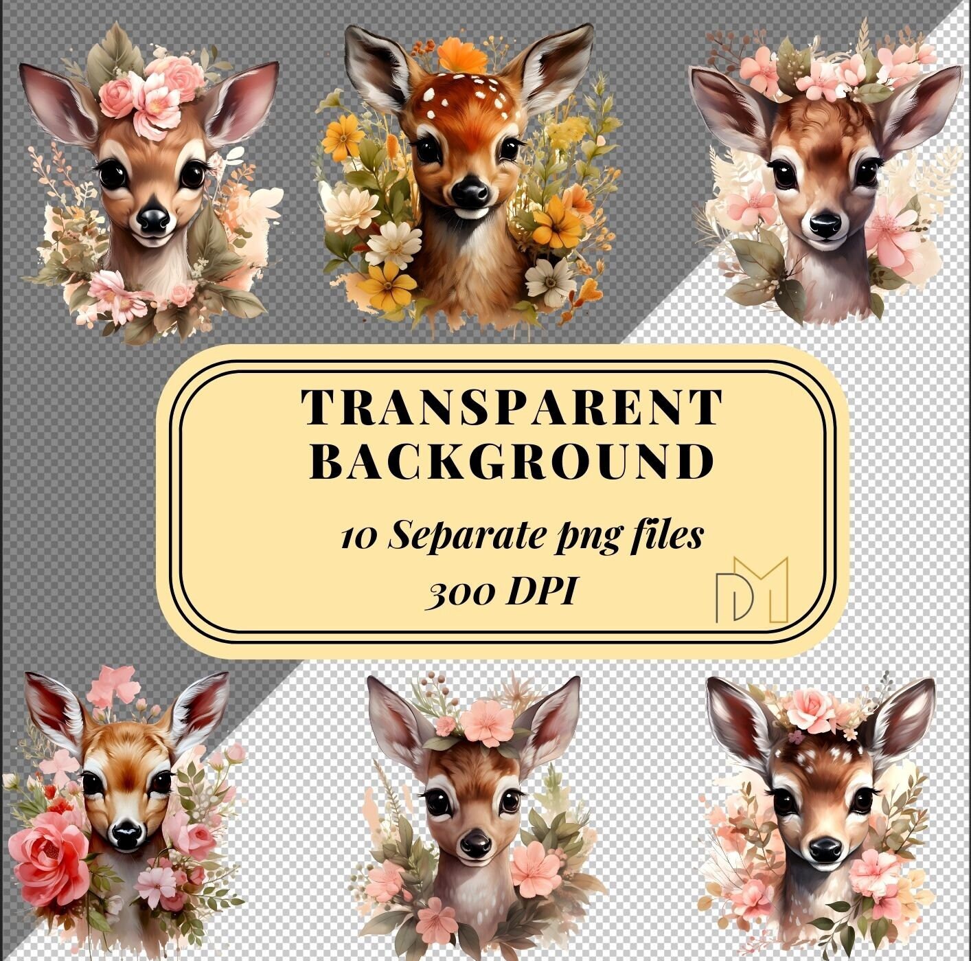 10 Clipart Files Baby Deer 300 DPI - Etsy