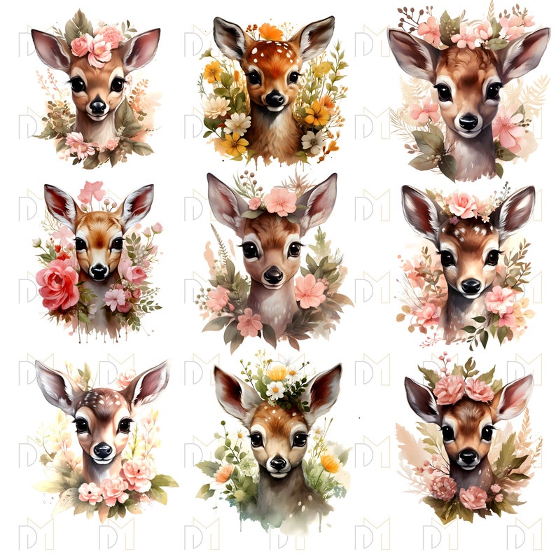 10 Clipart Files Baby Deer 300 DPI - Etsy