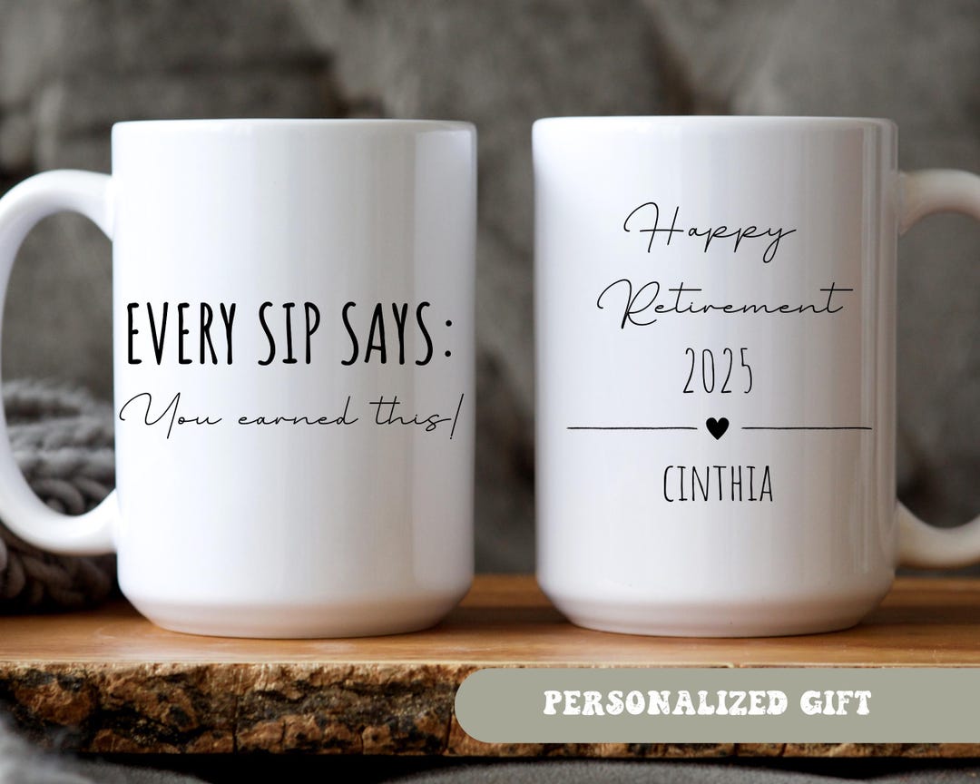 Personalized Retirement Coffee Mug, Happy Retirement Cup,custom ...