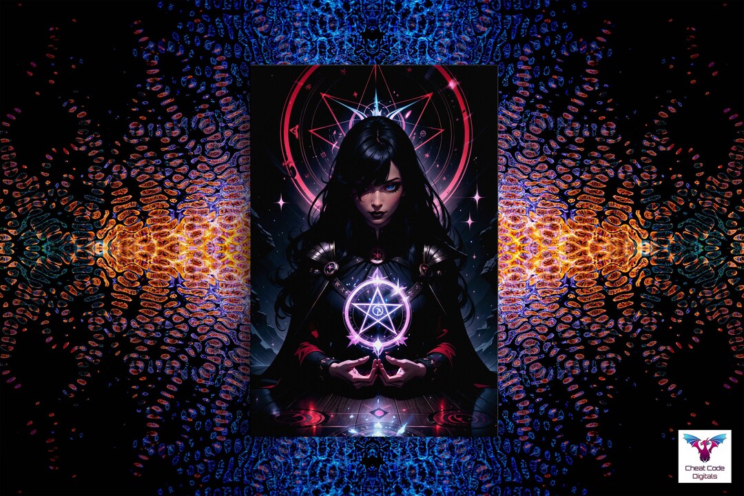 Witch Magic Spell Casting Stretched Canvas, Framed and Unframed, Gothic ...