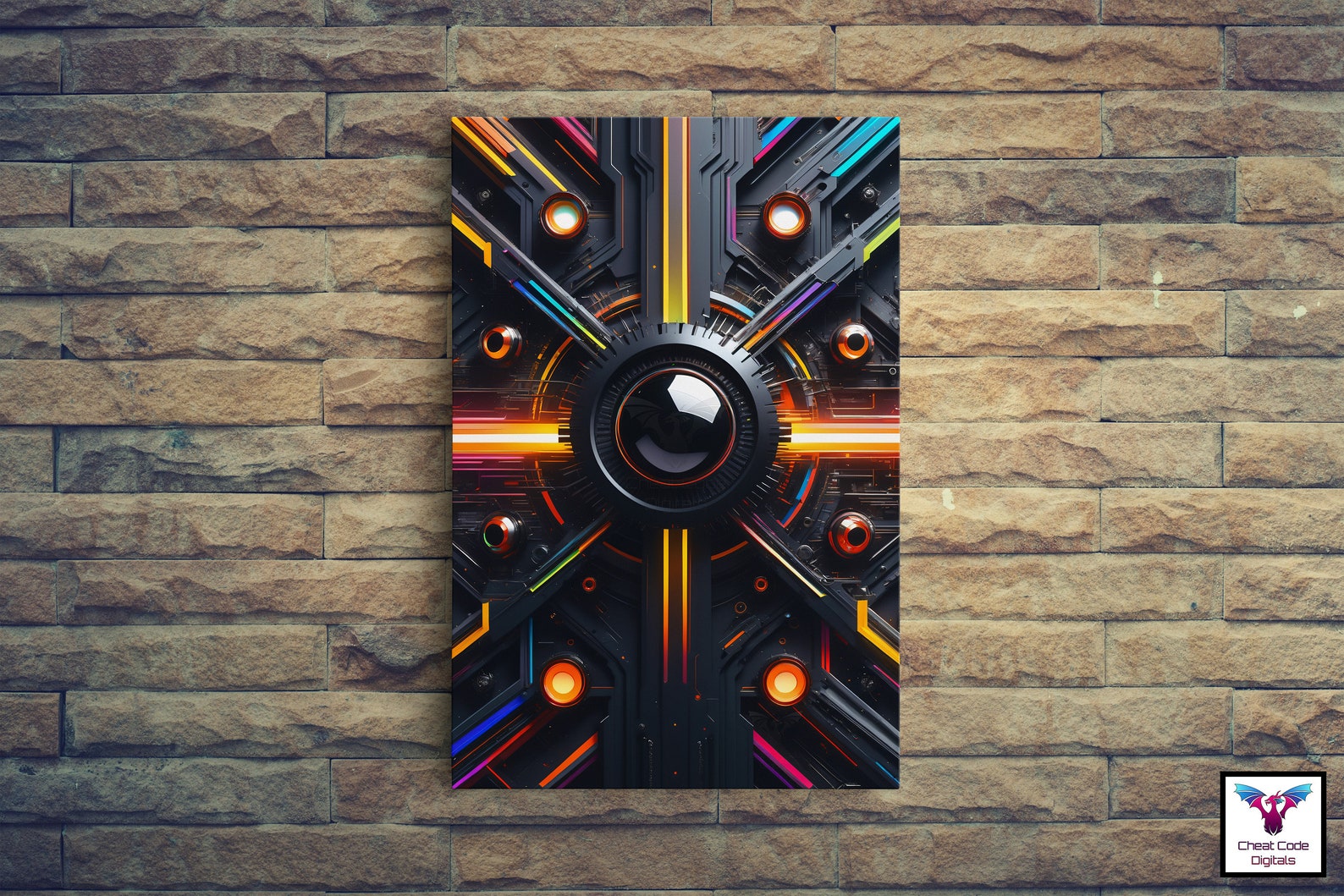 Cyborg Wall Cyberpunk Tech Stretched Canvas, Framed and Unframed ...