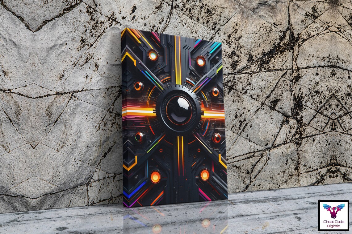 Cyborg Wall Cyberpunk Tech Stretched Canvas, Framed and Unframed ...