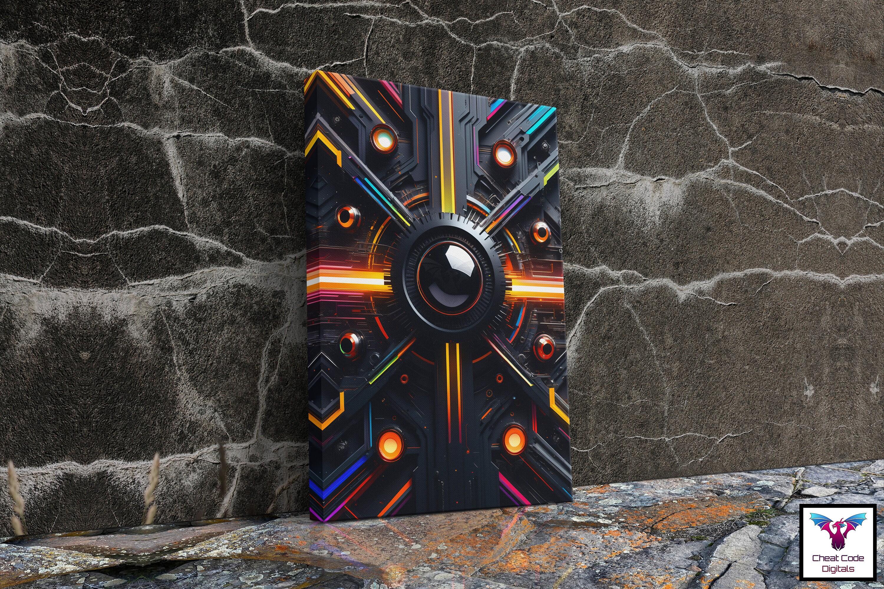 Cyborg Wall Cyberpunk Tech Stretched Canvas, Framed and Unframed ...