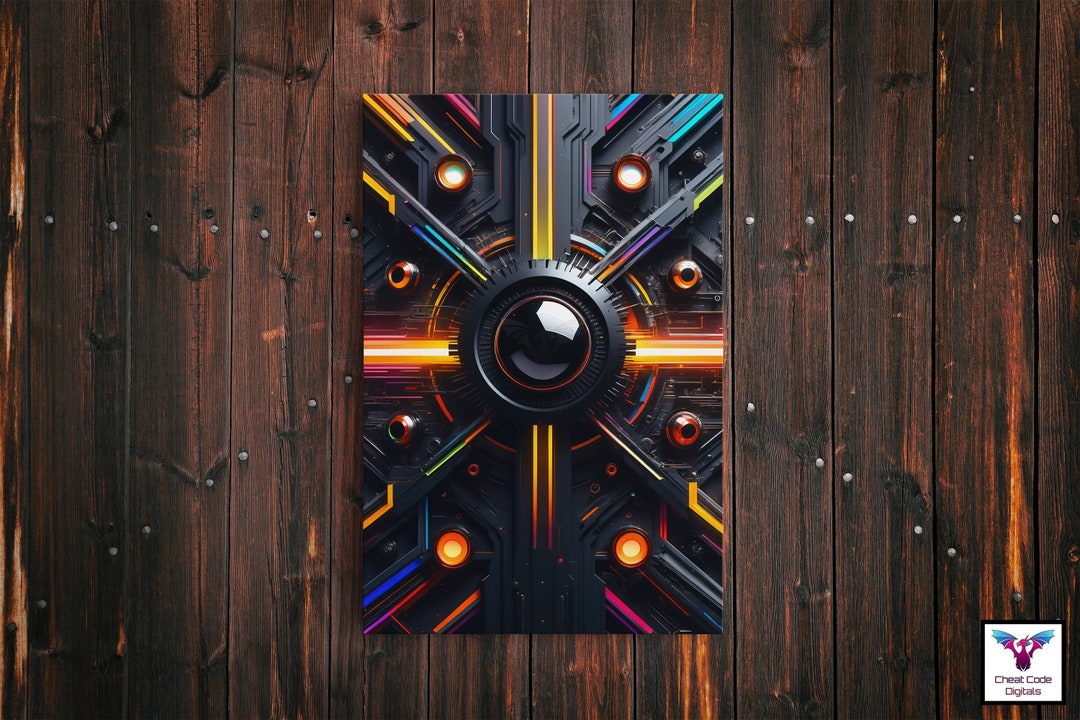 Cyborg Wall Cyberpunk Tech Stretched Canvas, Framed and Unframed ...