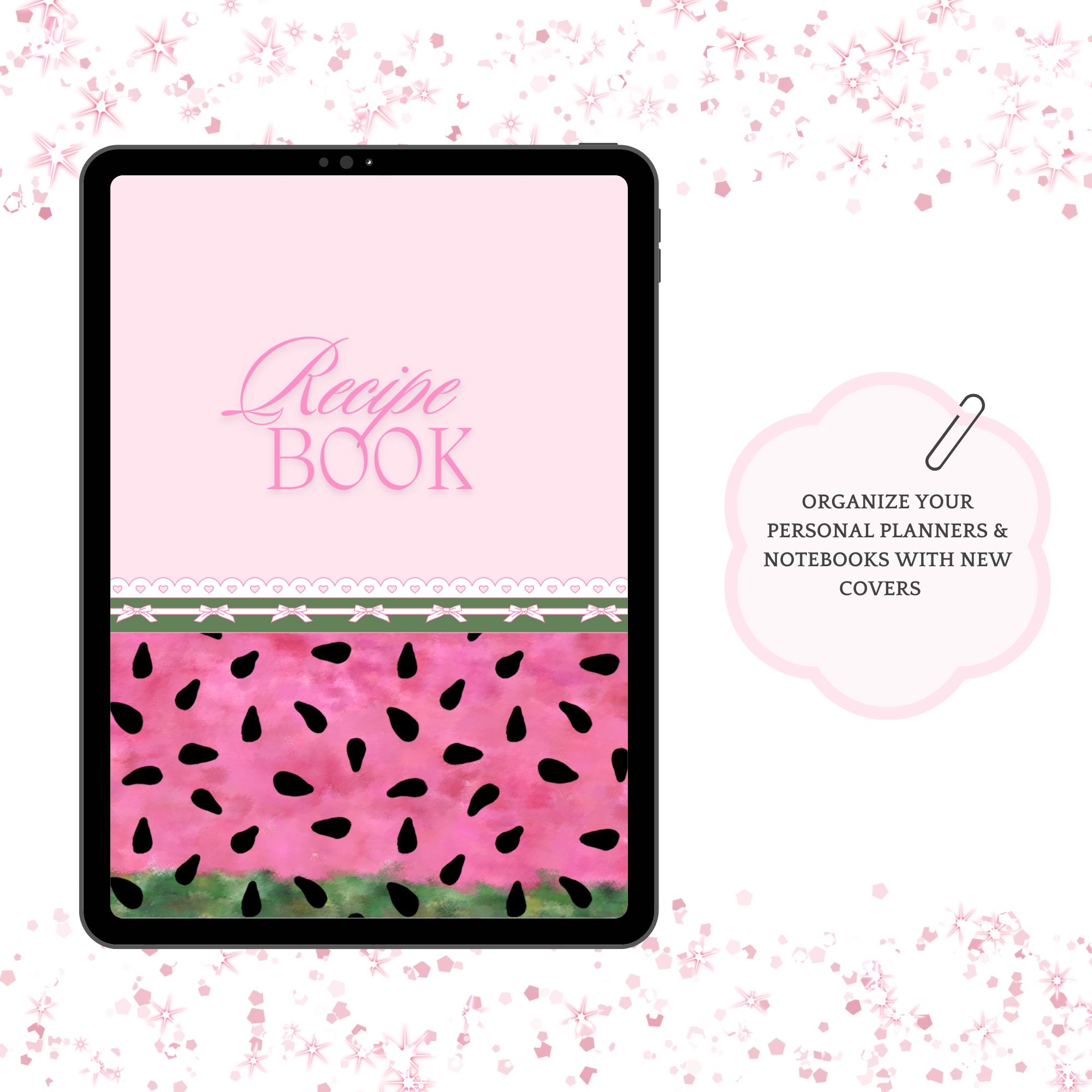 Coquette Aesthetic Recipe Book Cover, Digital Recipe Planner, Meal ...