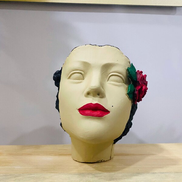 Lady Head Planter Statue - Etsy