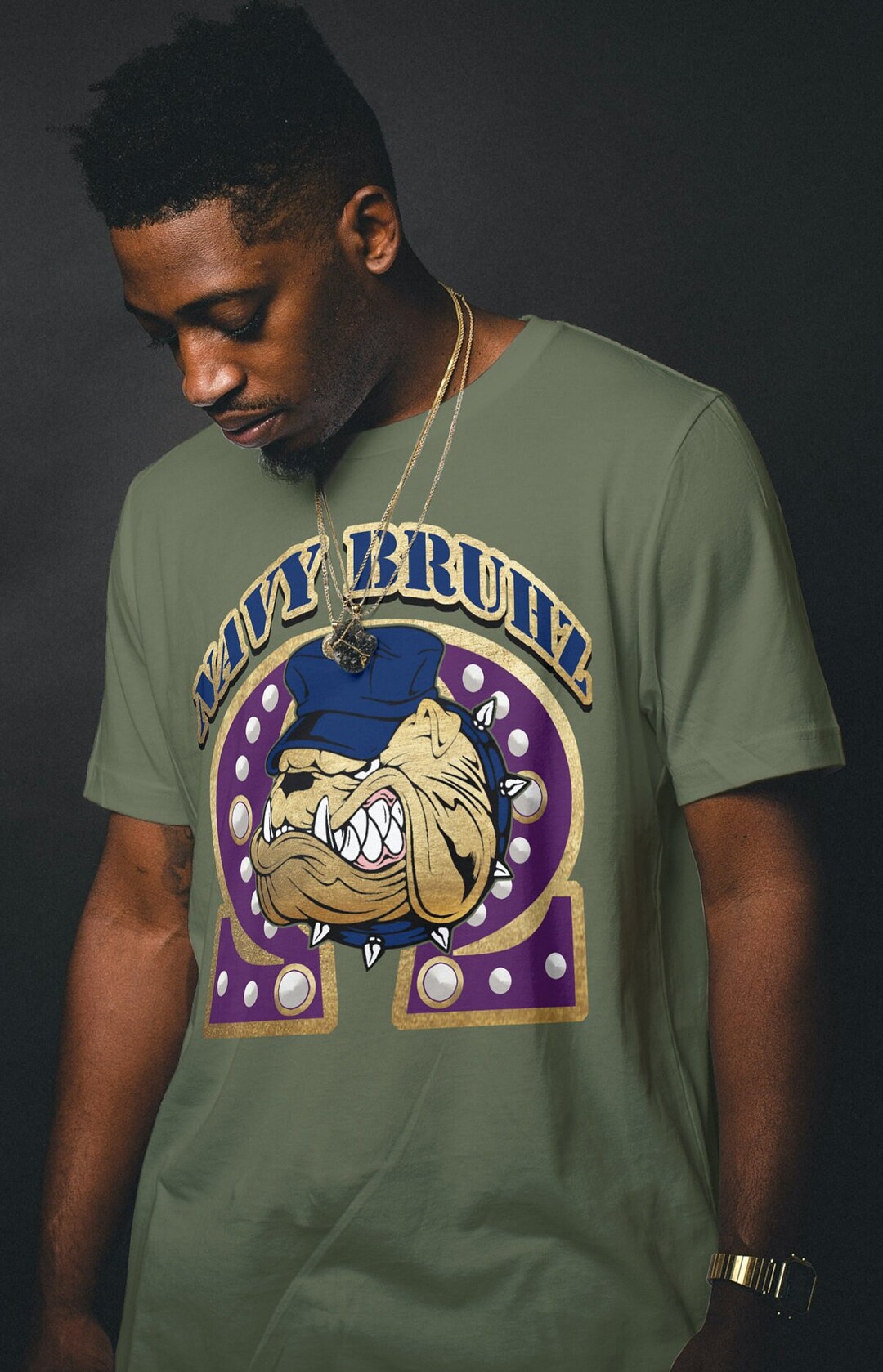 Omega Psi Phi U.S. Military Navy Bruhz Royal Purple and Old Gold Design ...