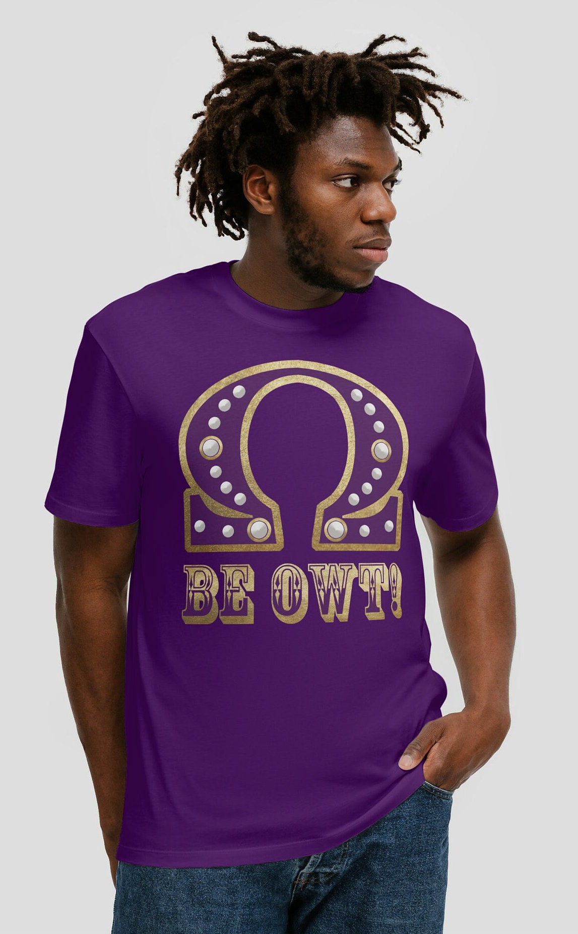 Omega Psi Phi BE OWT Purple and Old Gold Design by Apparel by Deuce T ...