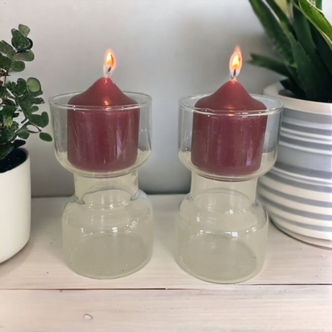Vintage Pyrex Glass Un-candle 5" Floating Candle Holders - Set P 2 - Etsy