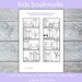 Kids Colouring Bookmark Printables, Bookshelf Bookmark Printable ...