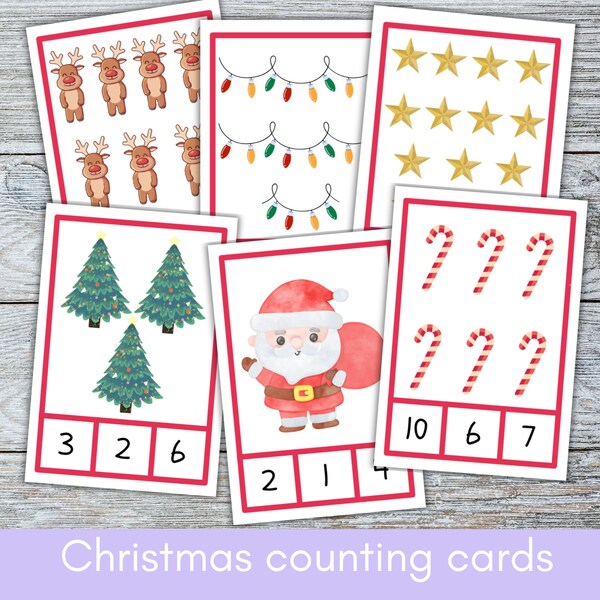 Christmas Count and Clip Cards - Etsy