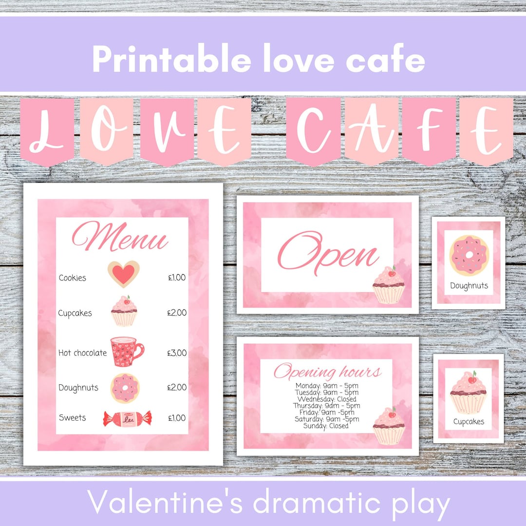 Valentine's Dramatic Play, Role Play Area, Printable Play Signs, Kids ...