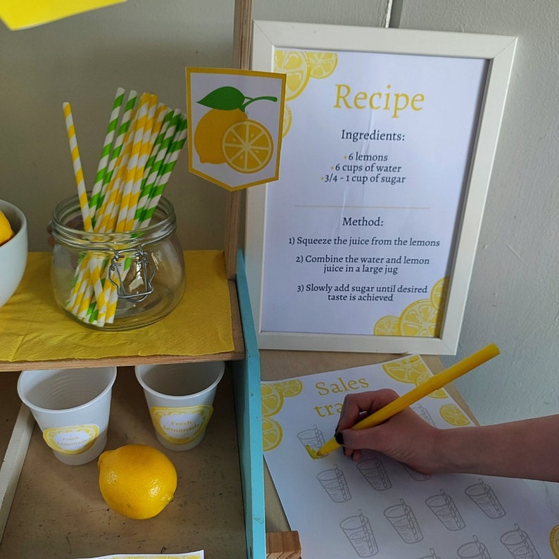 Lemonade Stand Printables Home Dramatic Play Pretend Play - Etsy