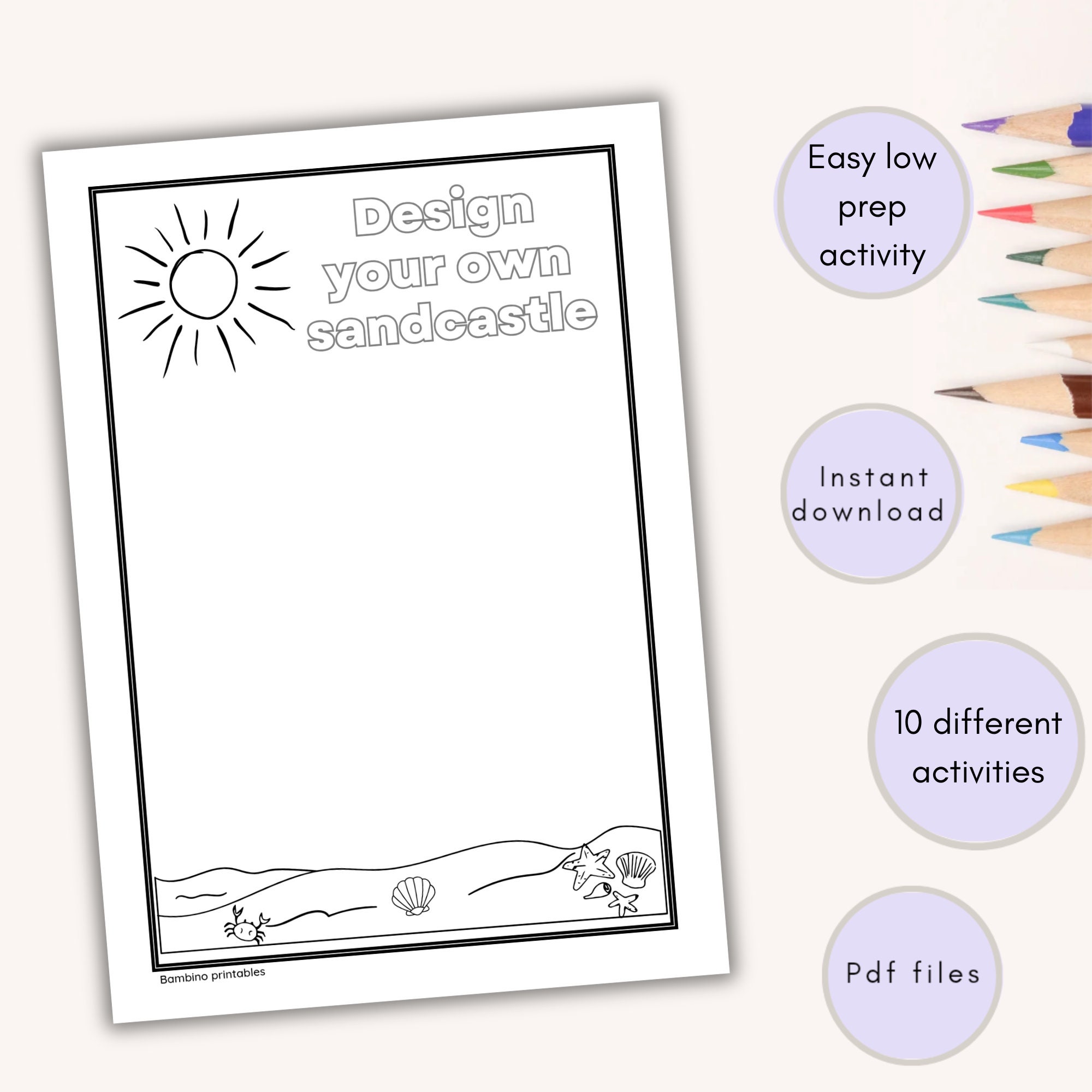 10 Summer Drawing Prompts, Busy Board Parts, Kids Worksheets, Busy ...