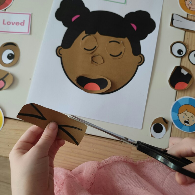 Feelings Cutting Activity, Busy Board Parts, Kids Worksheets, Emotions ...