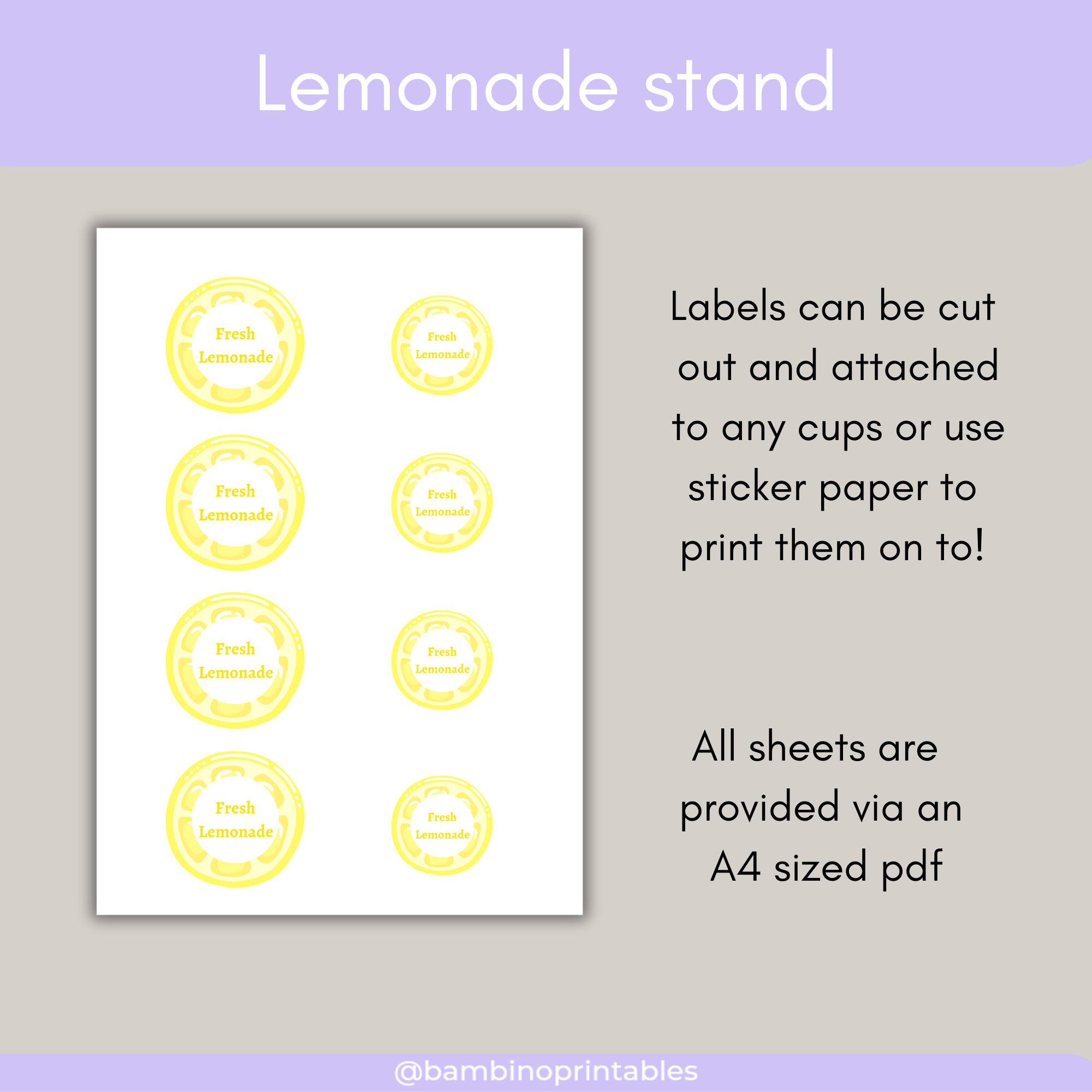 Lemonade Stand Printables Home Dramatic Play Pretend Play - Etsy