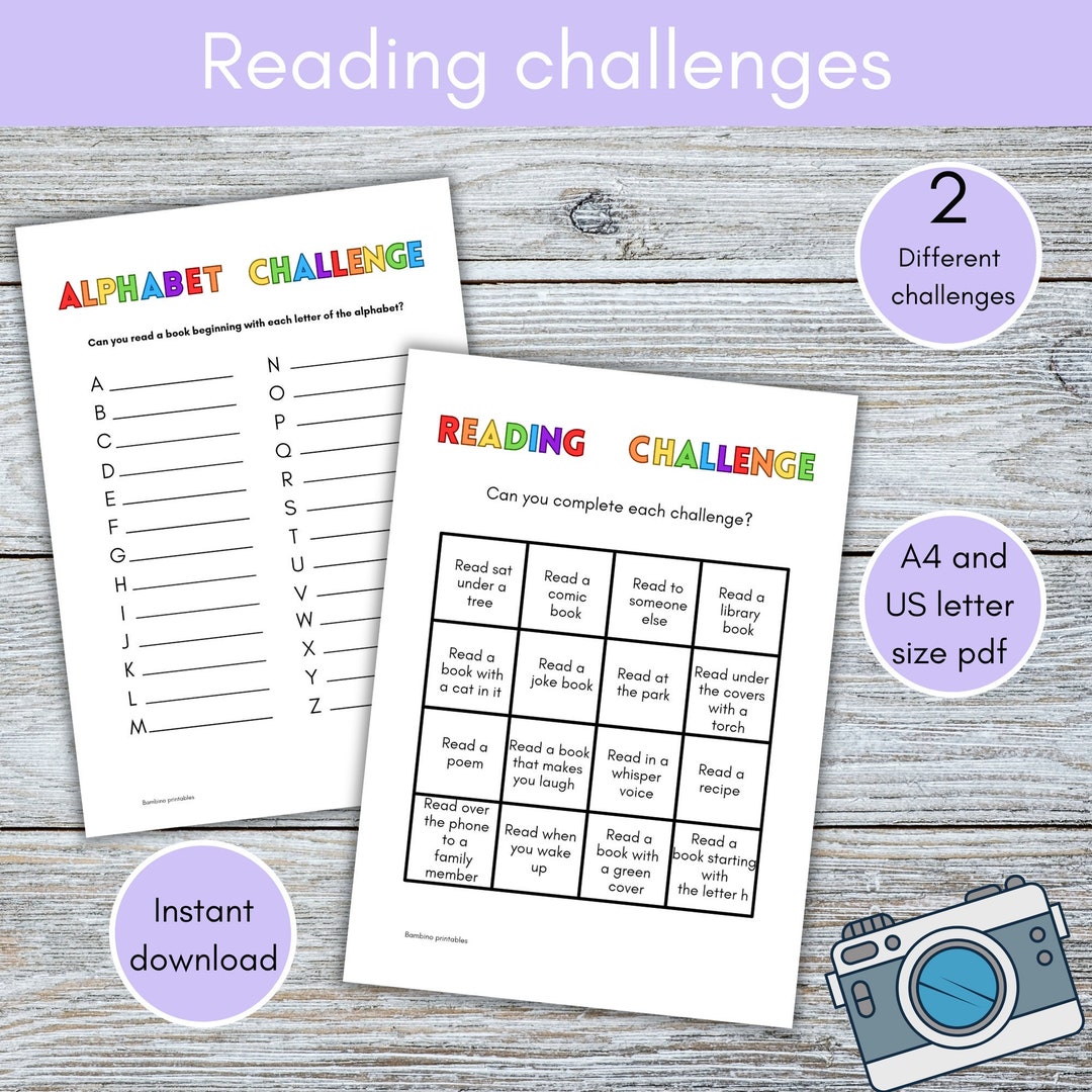 Reading Challenge Printable for Kids Reading Tracker Reading - Etsy