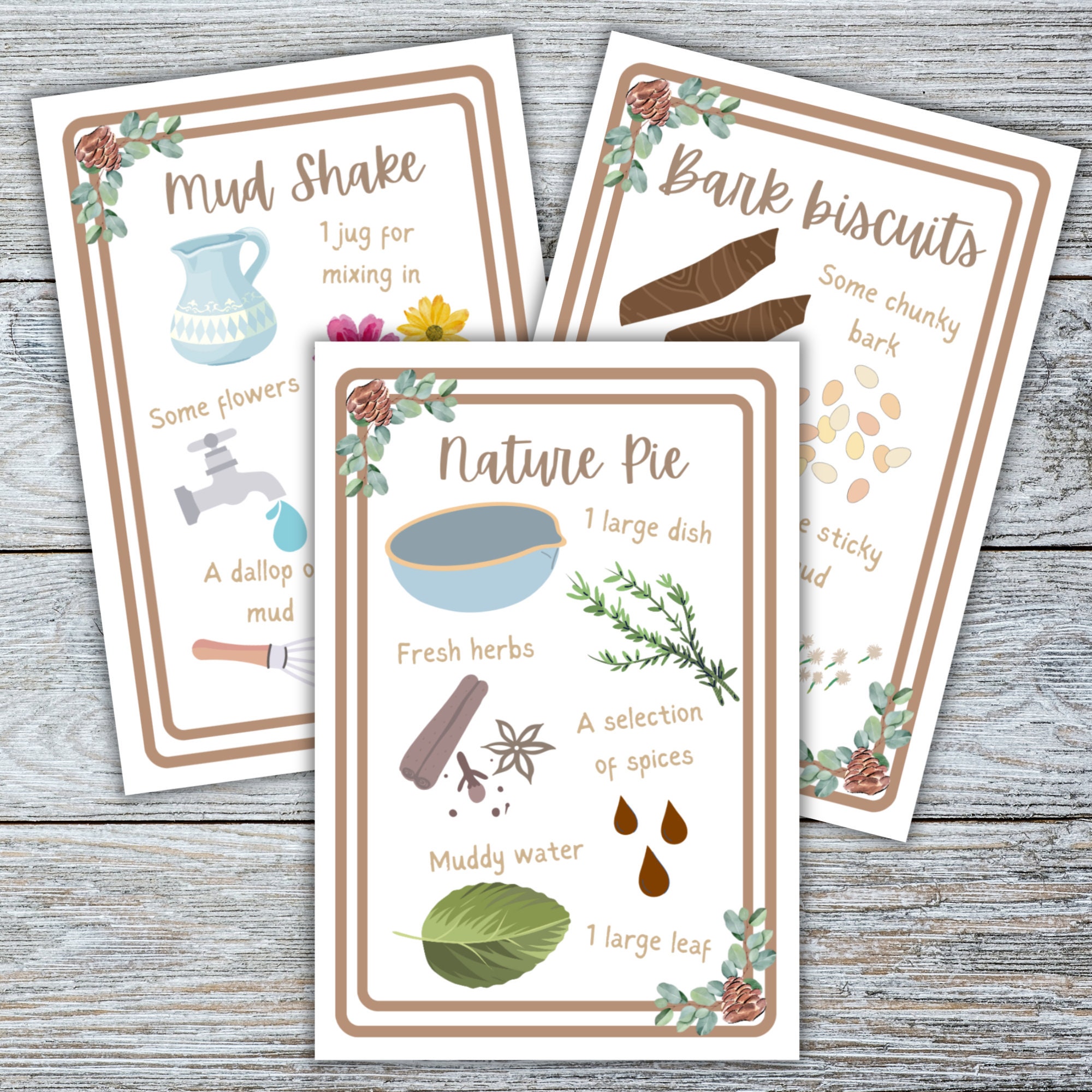 Mud Kitchen Recipes Printable Flash Cards Childrens Flash - Etsy UK