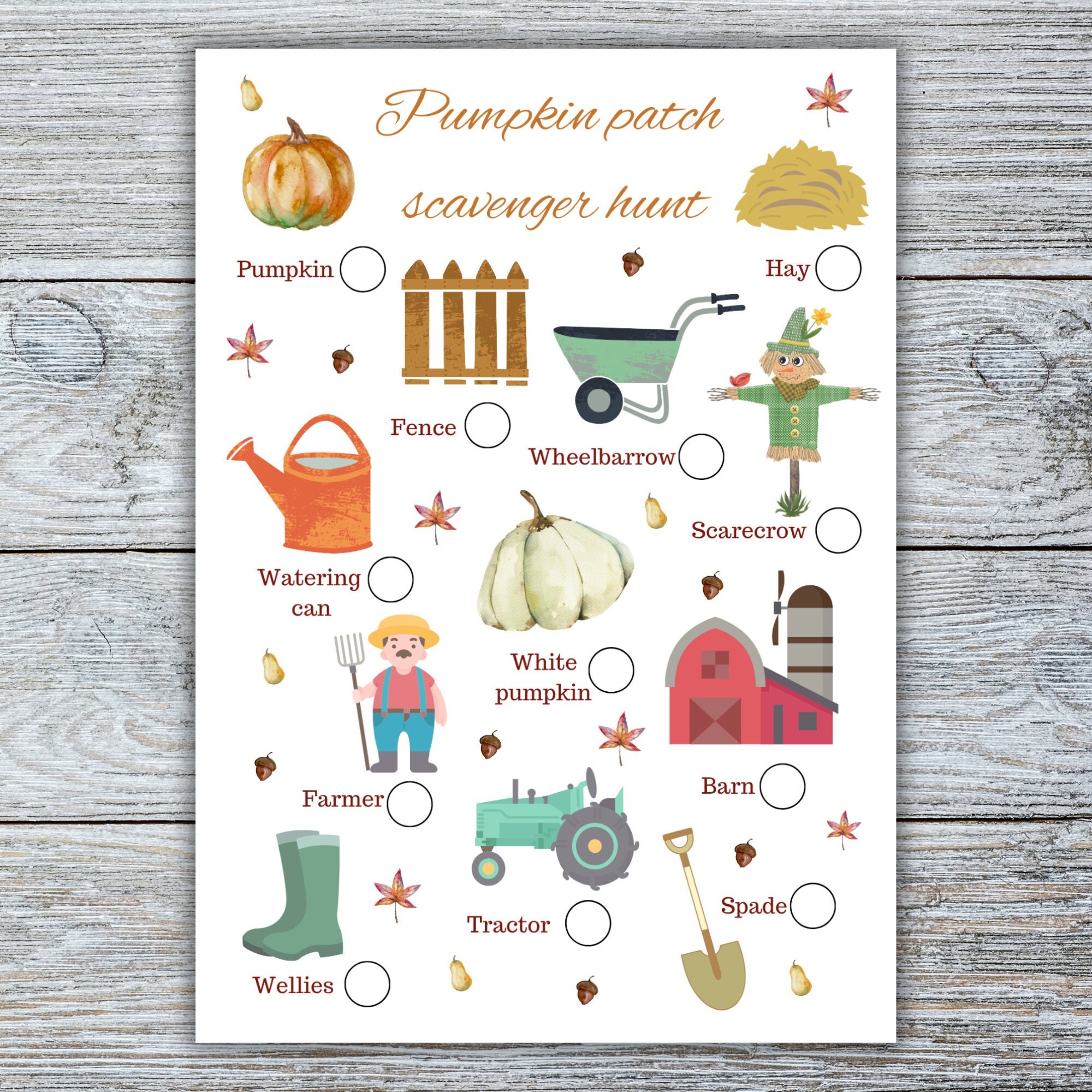 Pumpkin Patch Scavenger Hunt Fall Scavenger Hunt Autumn - Etsy