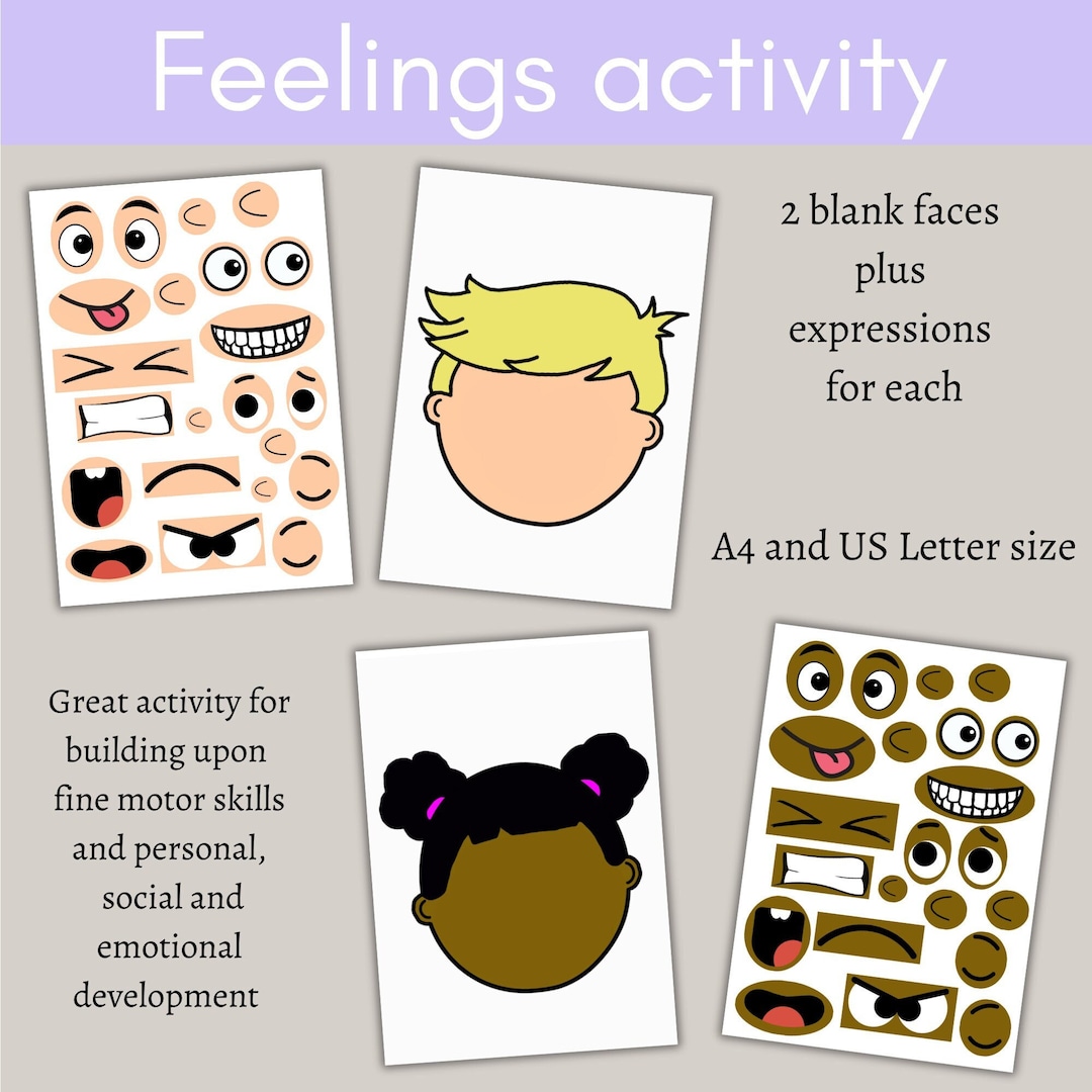 Feelings Cutting Activity, Busy Board Parts, Kids Worksheets, Emotions ...