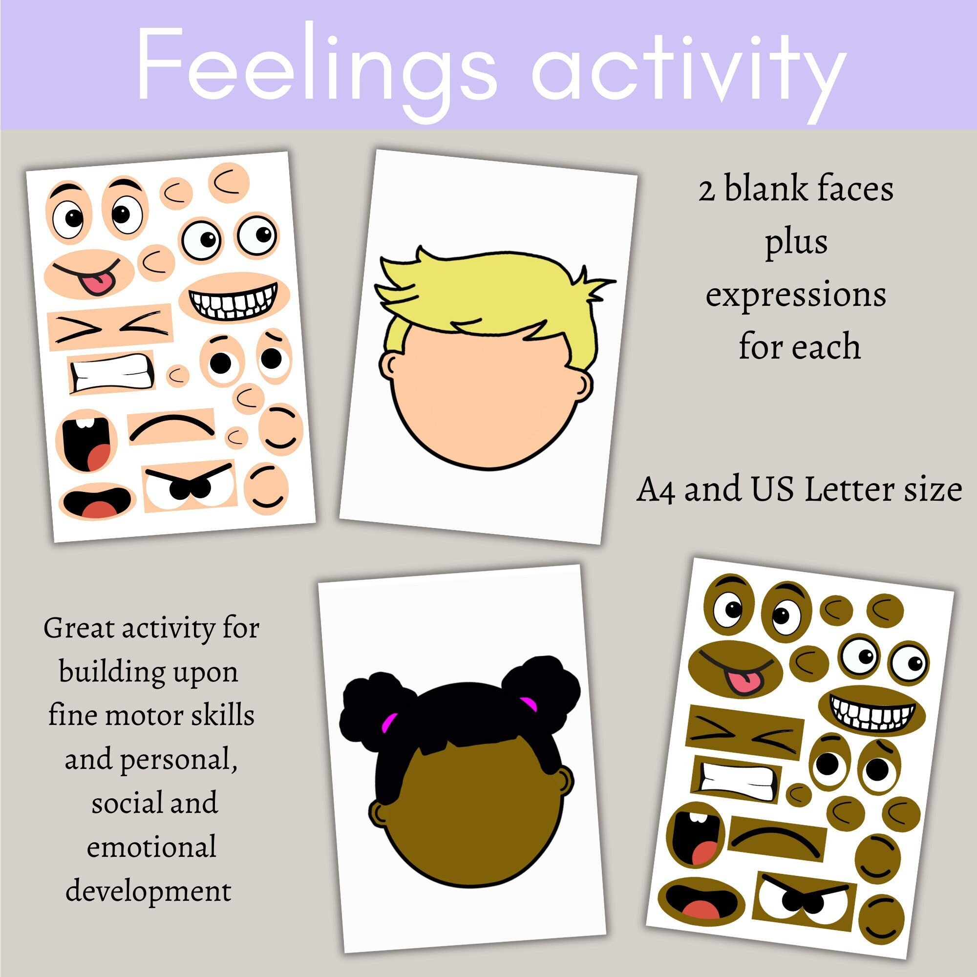 Feelings Cutting Activity, Busy Board Parts, Kids Worksheets, Emotions ...