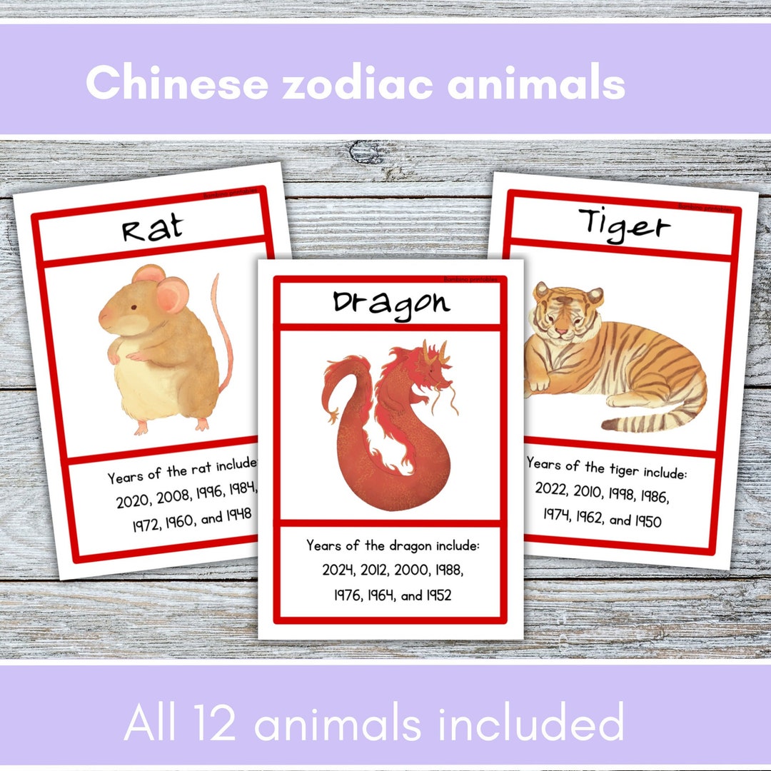 Chinese Zodiac Animal Flashcards, Chinese New Year Activities ...