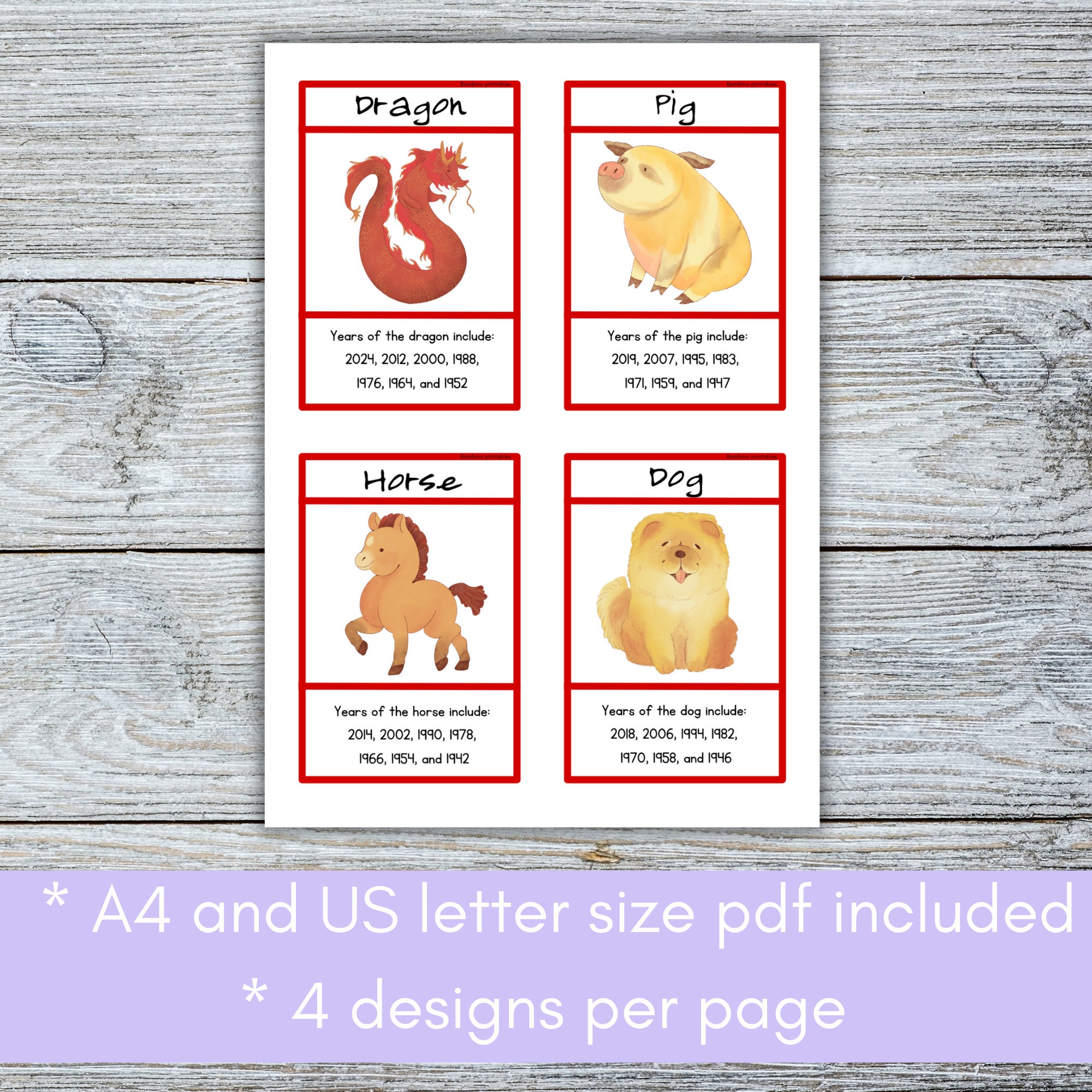 Chinese Zodiac Animal Flashcards, Chinese New Year Activities ...