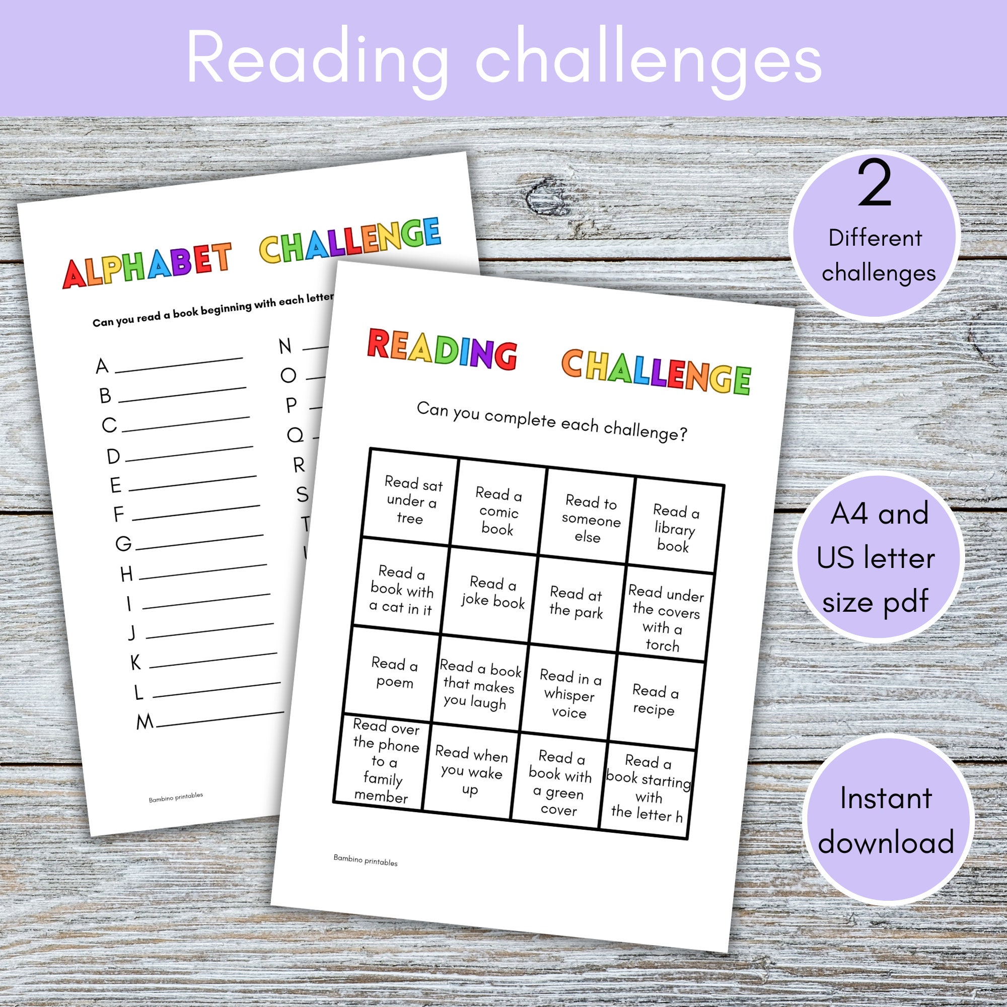 Reading Challenge Printable for Kids, Kids Reading Tracker, Childrens ...