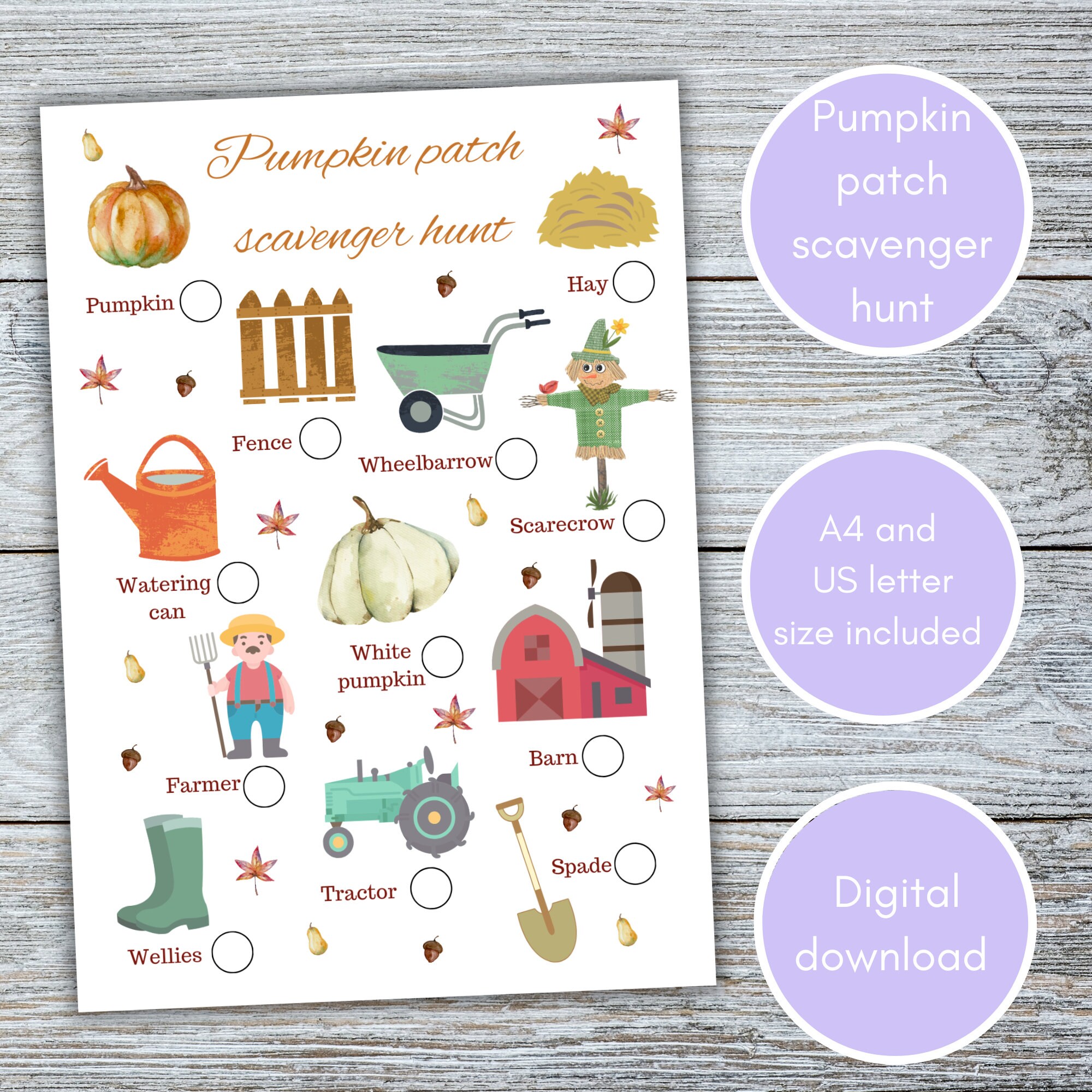 Pumpkin Patch Scavenger Hunt Fall Scavenger Hunt Autumn - Etsy