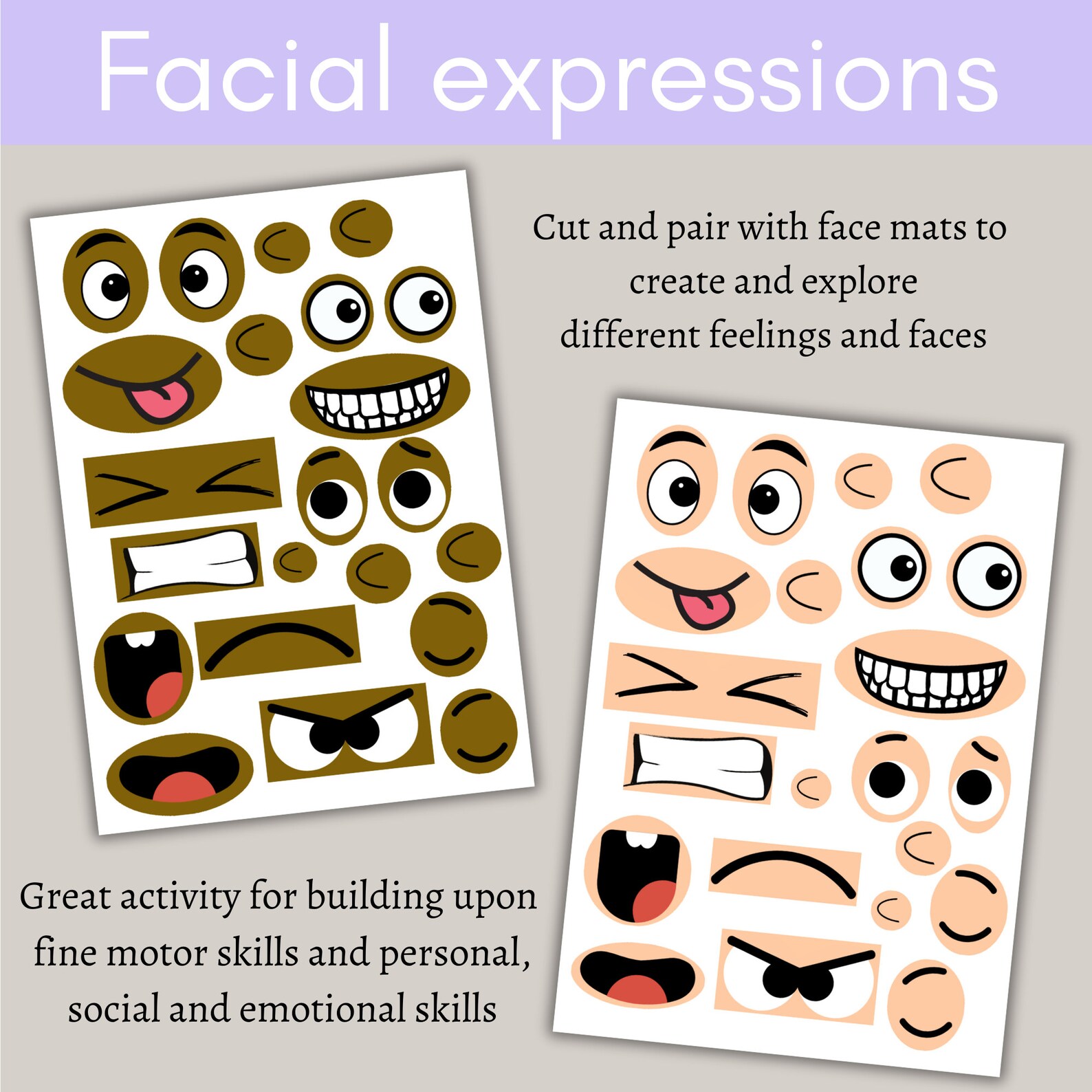 Feelings Cutting Activity, Busy Board Parts, Kids Worksheets, Emotions ...