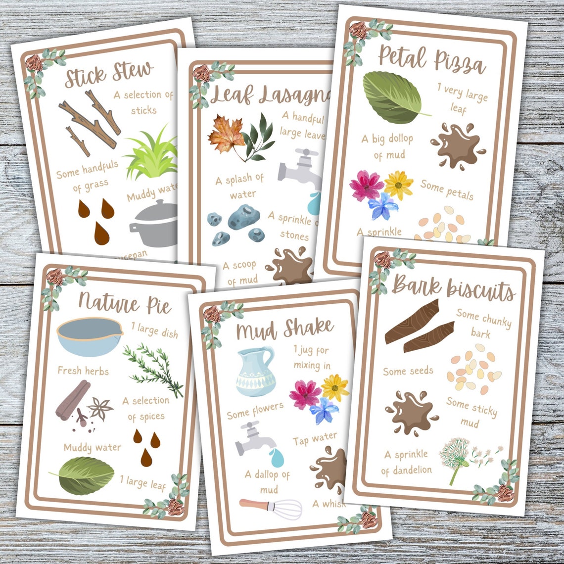 Mud Kitchen Recipes Printable Flash Cards Childrens Flash - Etsy UK