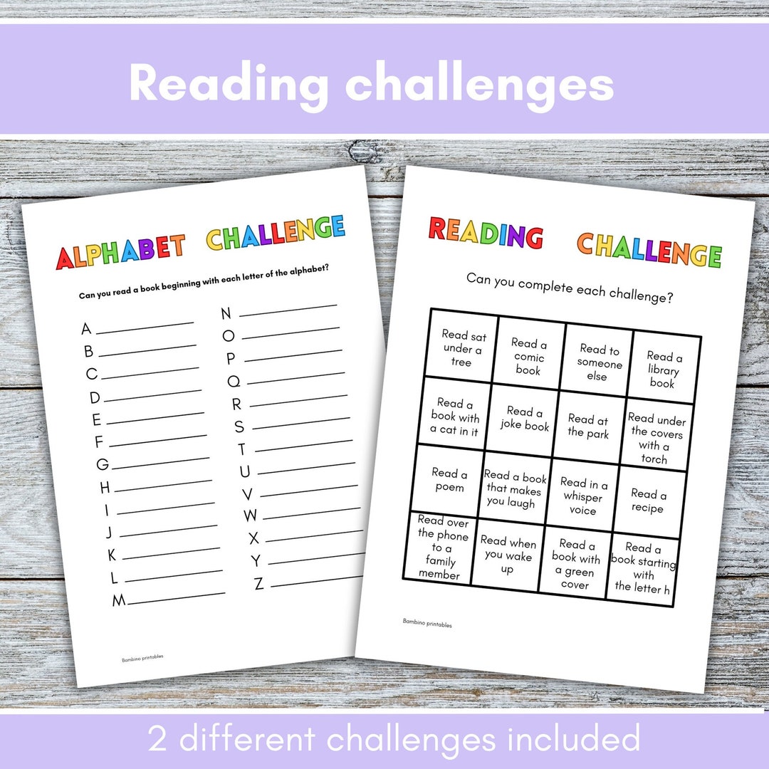 Reading Challenge Printable for Kids, Kids Reading Tracker, Childrens ...