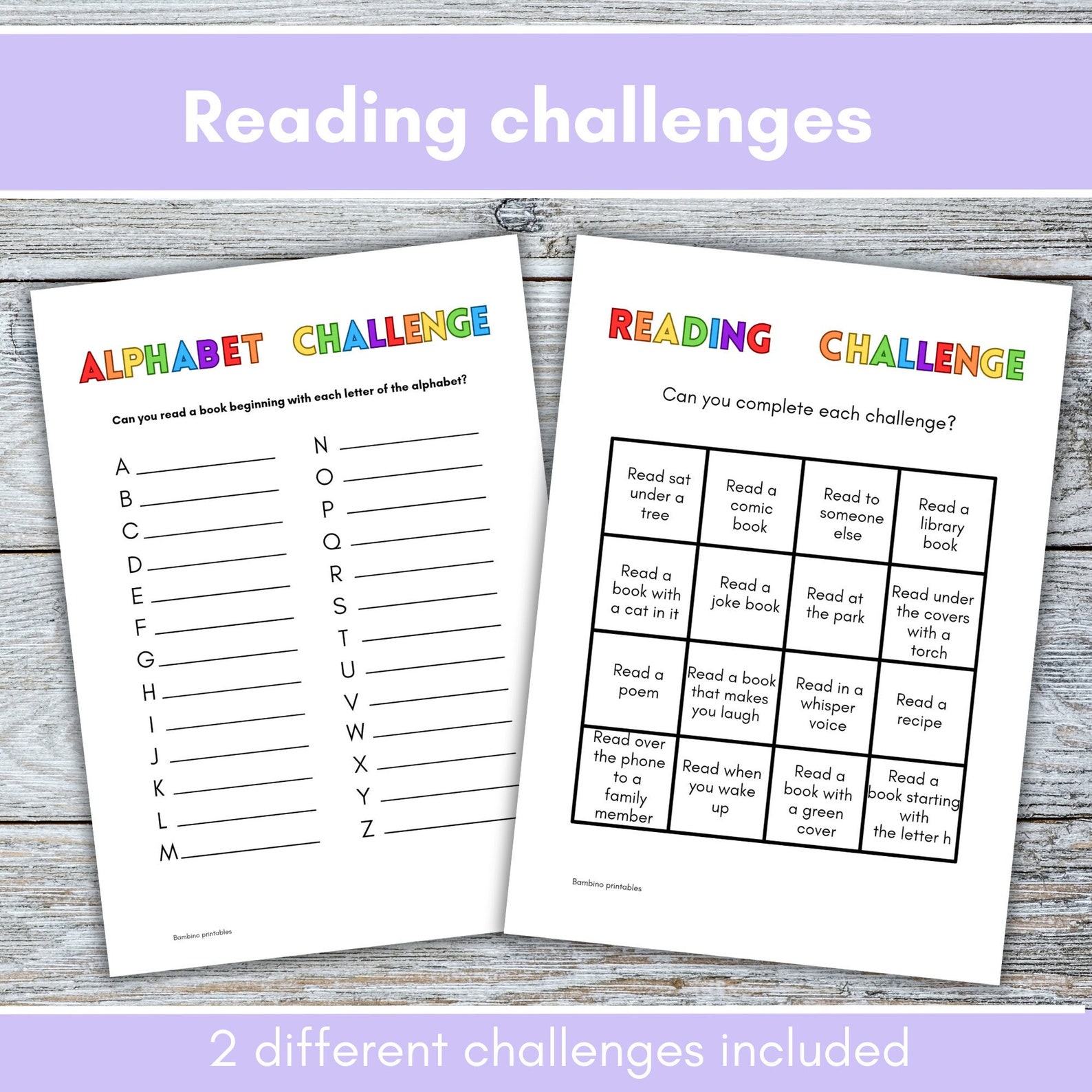 Reading Challenge Printable for Kids, Kids Reading Tracker, Childrens ...